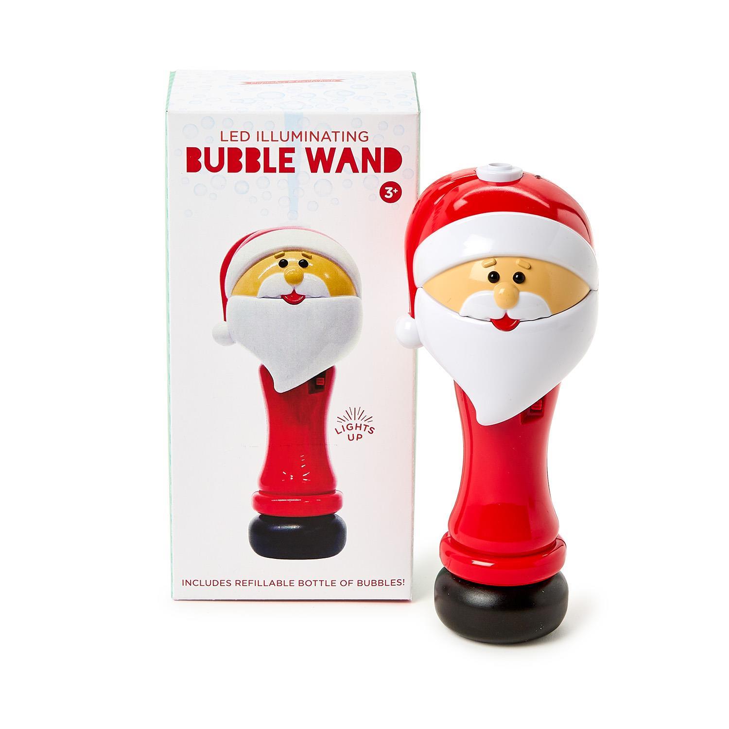 LED Illuminating Santa Bubble Wand Blower with Refillable Bottle and ...