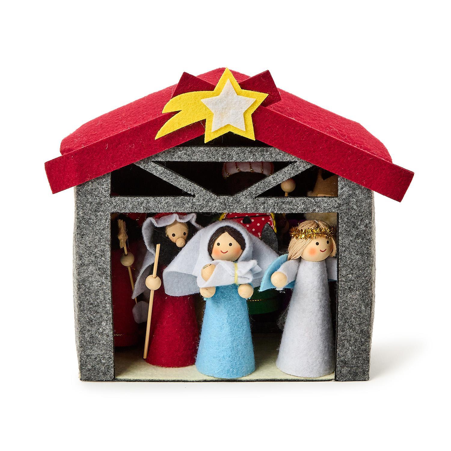 10 Pc Handcrafted Felt Nativity Set in Gift Box