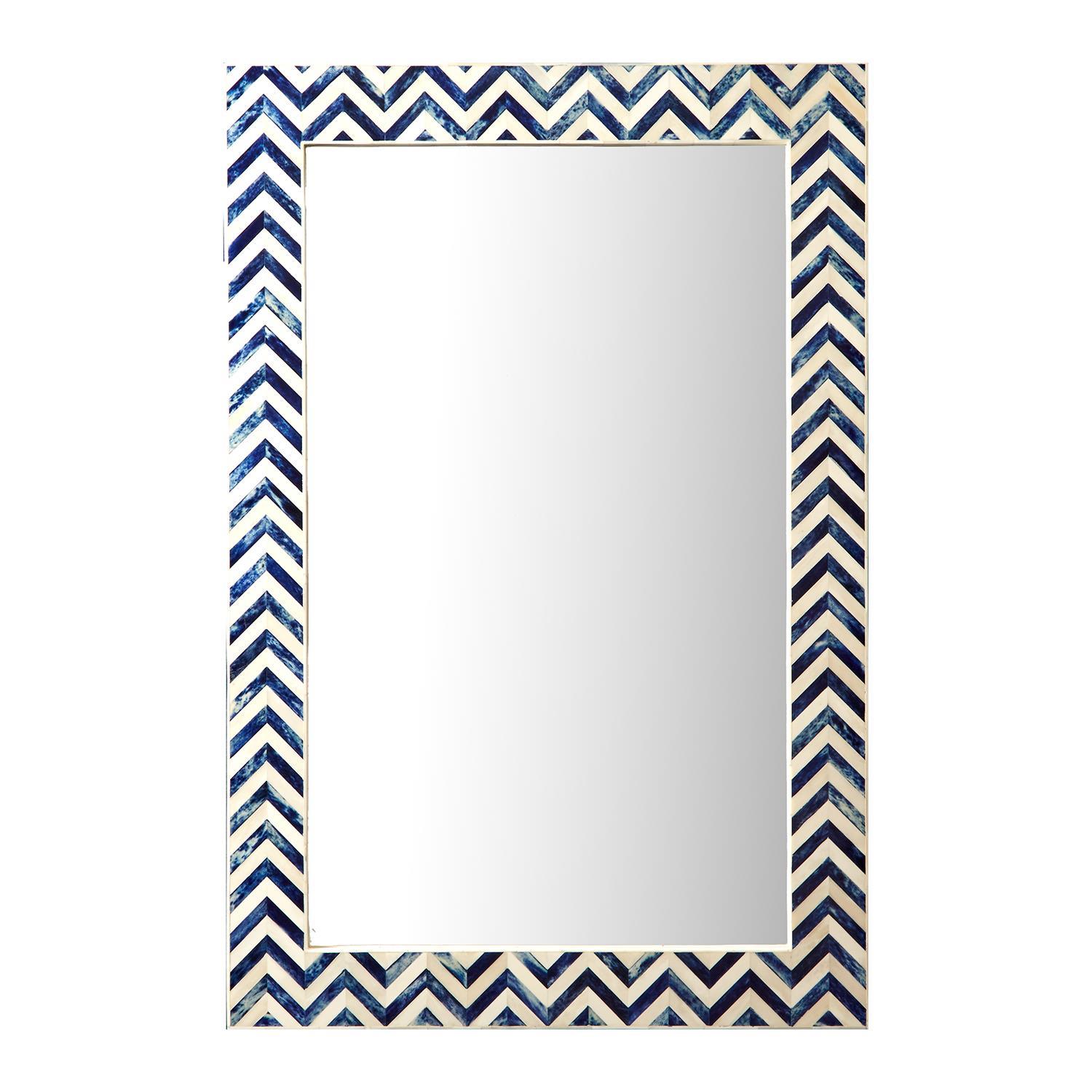 Indigo Chevron Wall Mirror