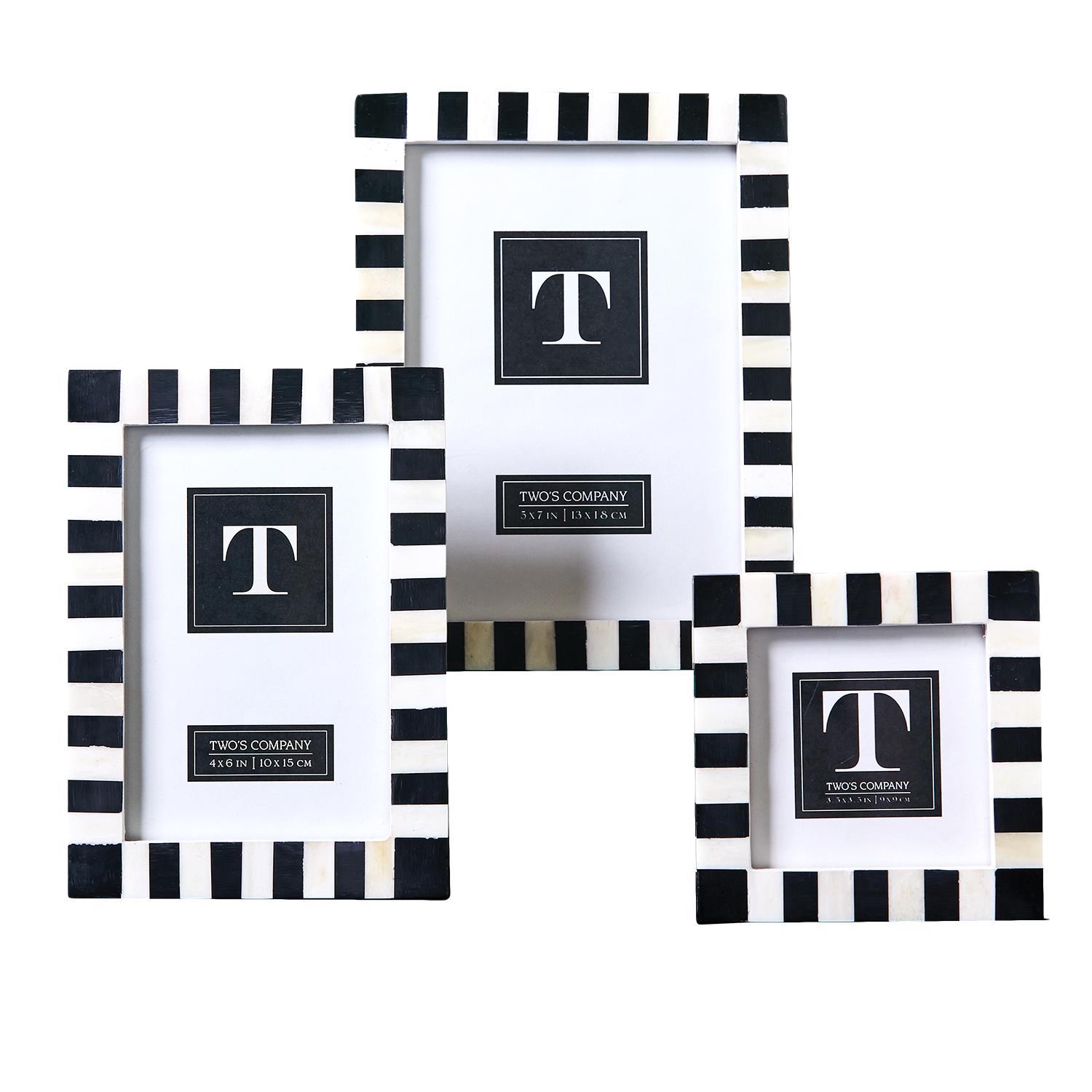 Striped S/3 Black/White Frame Incl 3 sizes