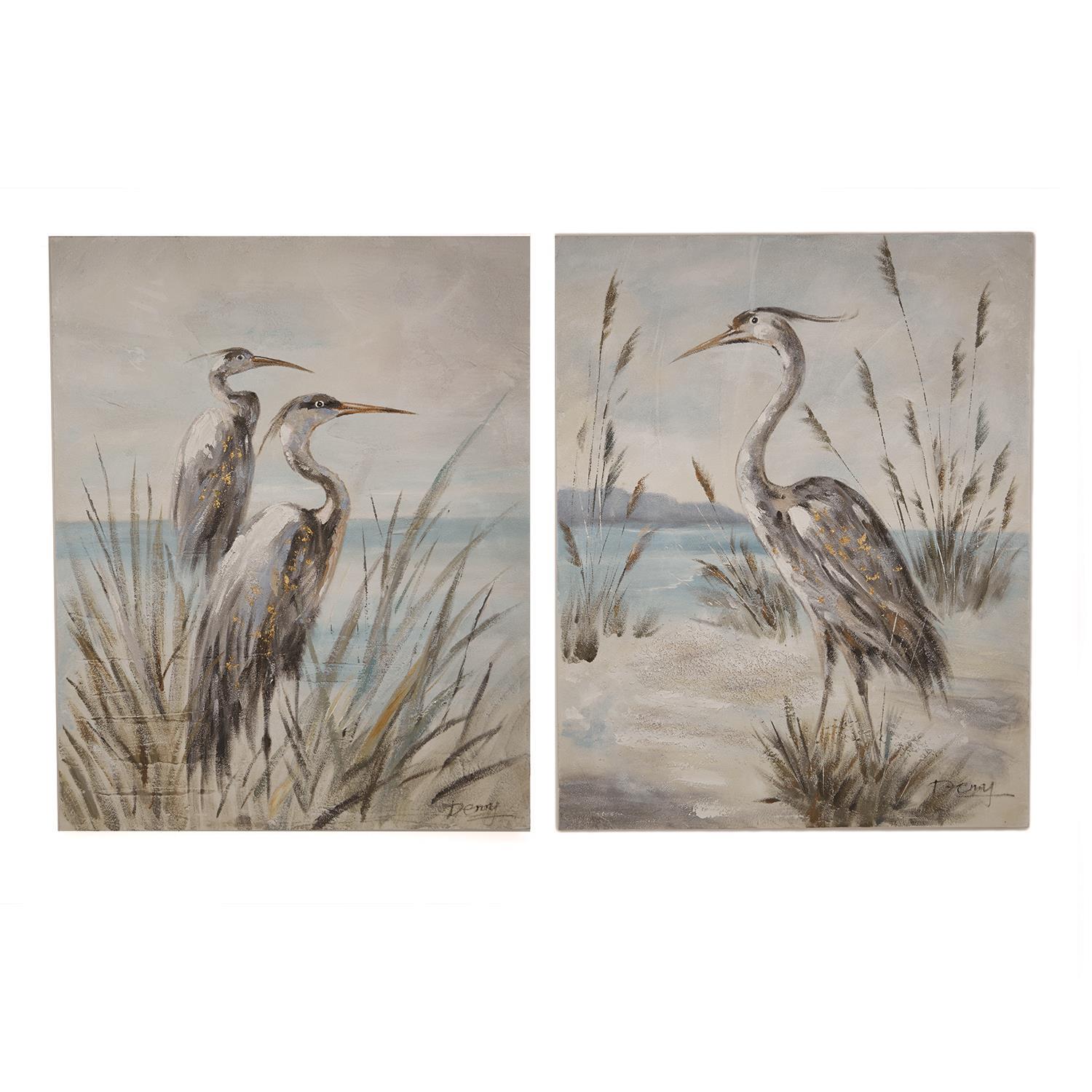 S/2 Shore Bird Wall Art Canvas