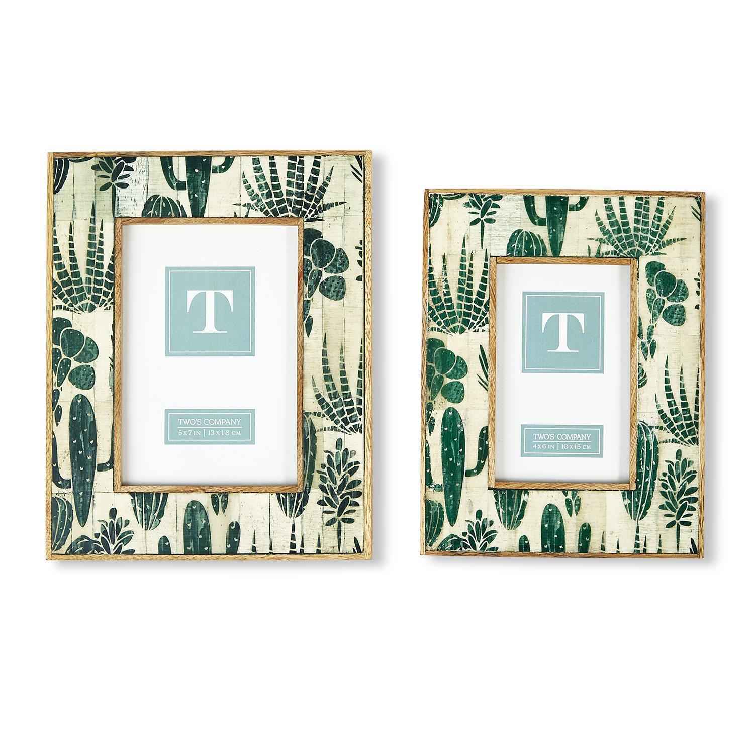 Green Oasis S/2 Photo Frames 4" x 6" and 5" x 7"