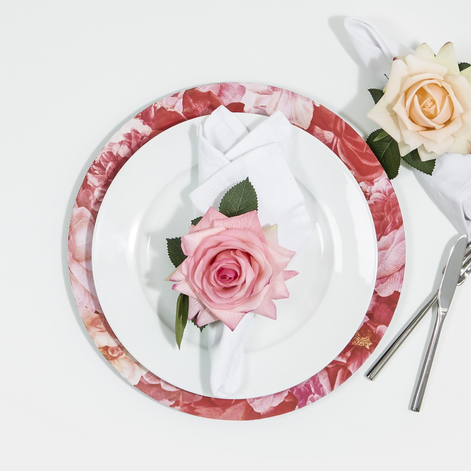Rose Pattern Charger Plate