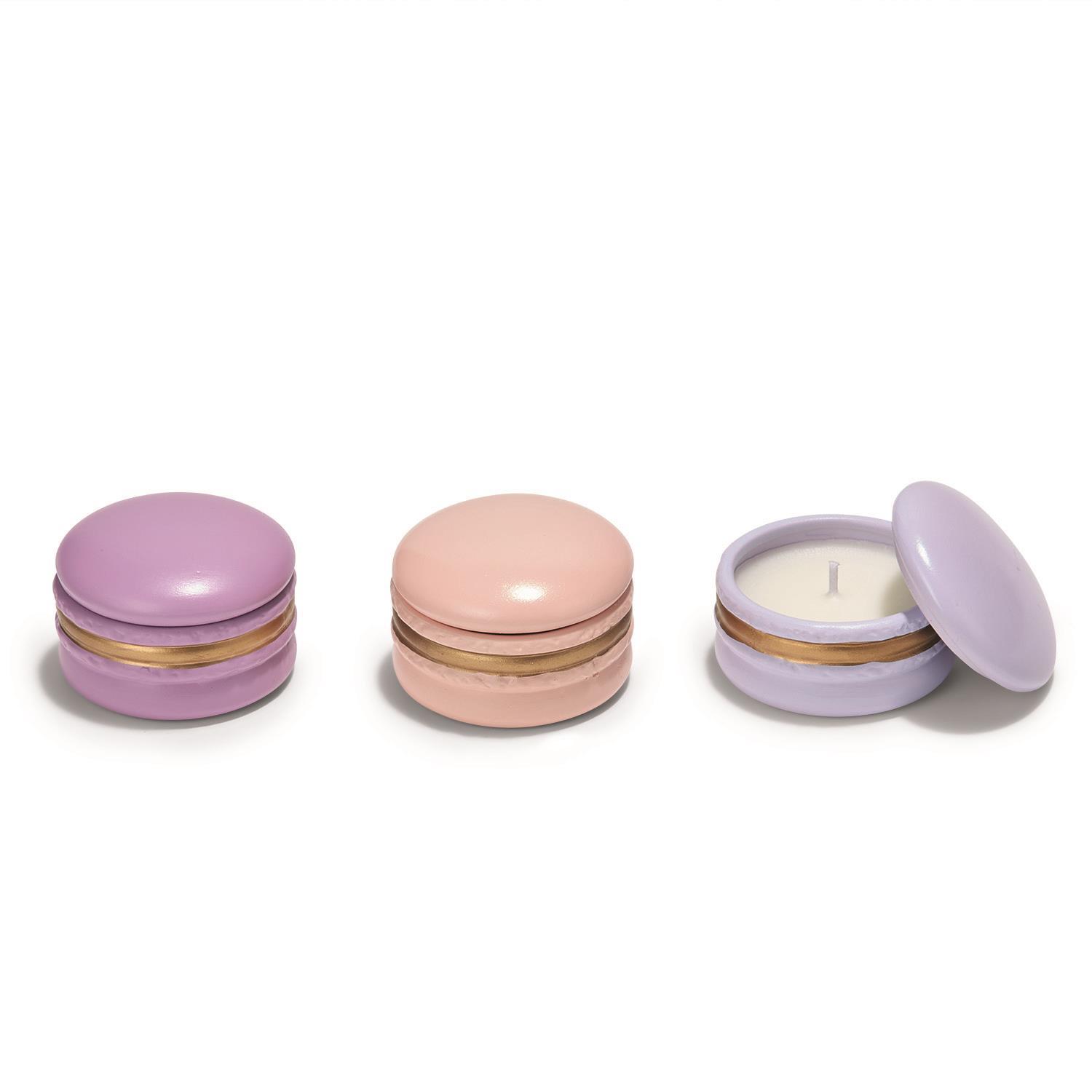 Macaron S/12 Candles w/Display Incl 3 Colors/Scents