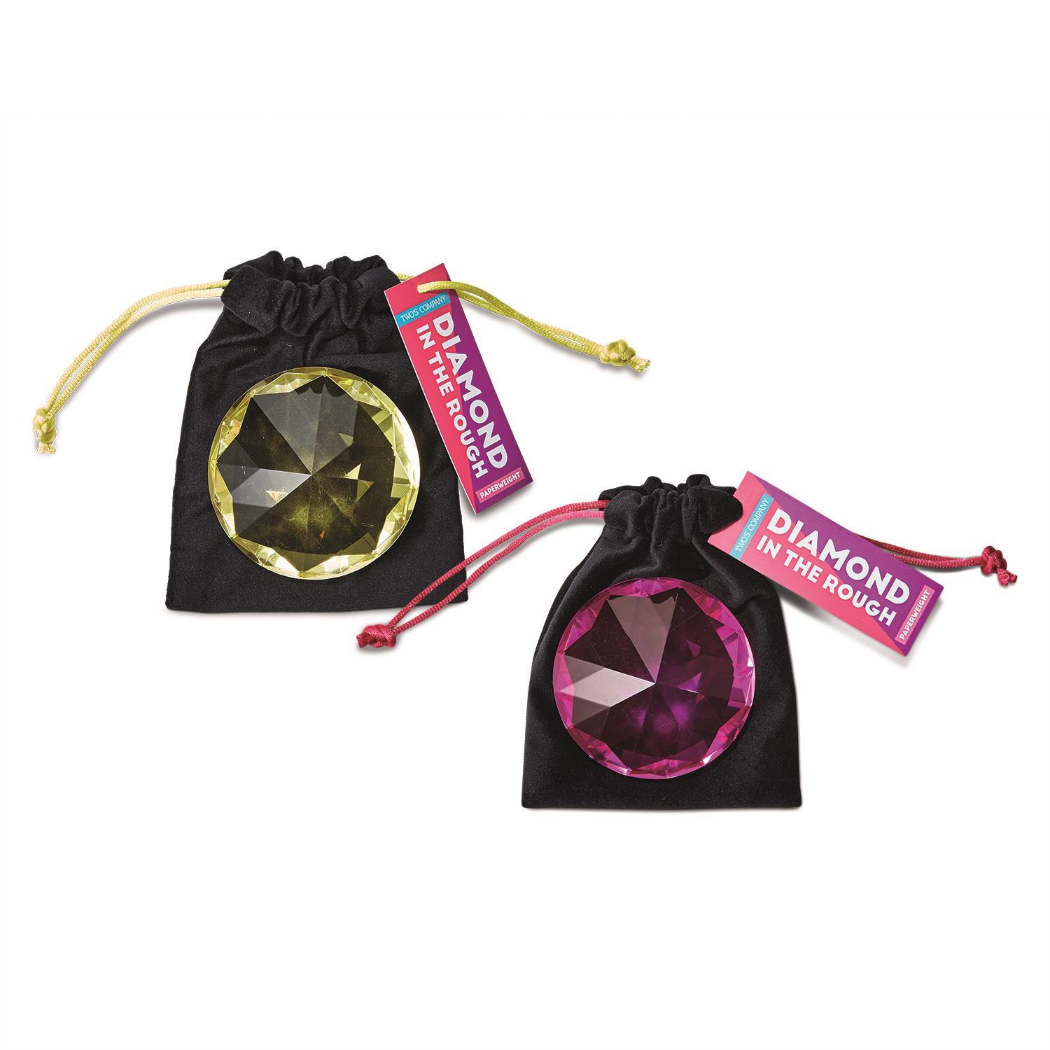 Diamond Shaped Paperweight W/Gift Bag Asst 6 Colors