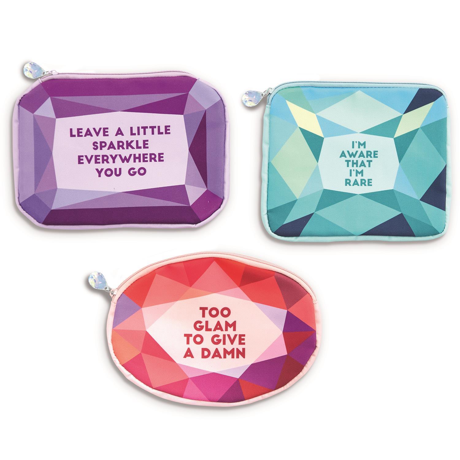Gemstone Multipurpose Pouch Asst 3 Sayings/Colors