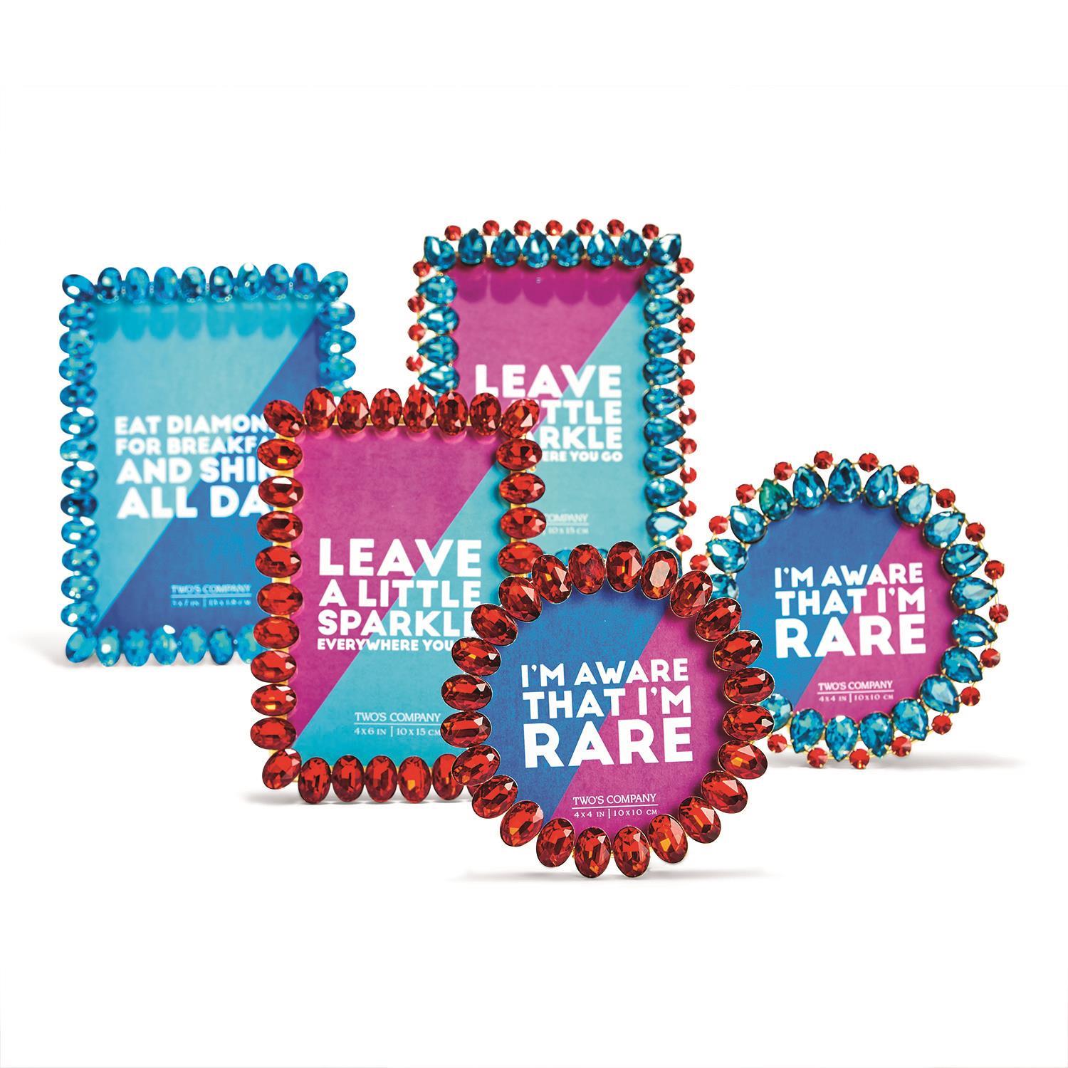 S/5 Jewel Photo Frame Asst 2 Colorations