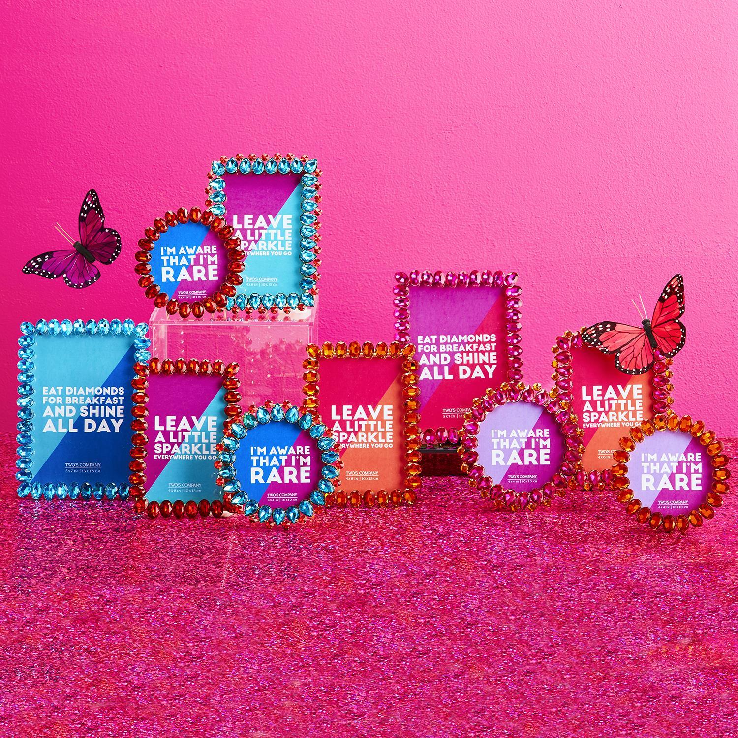 S/5 Jewel Photo Frame Asst 2 Colorations