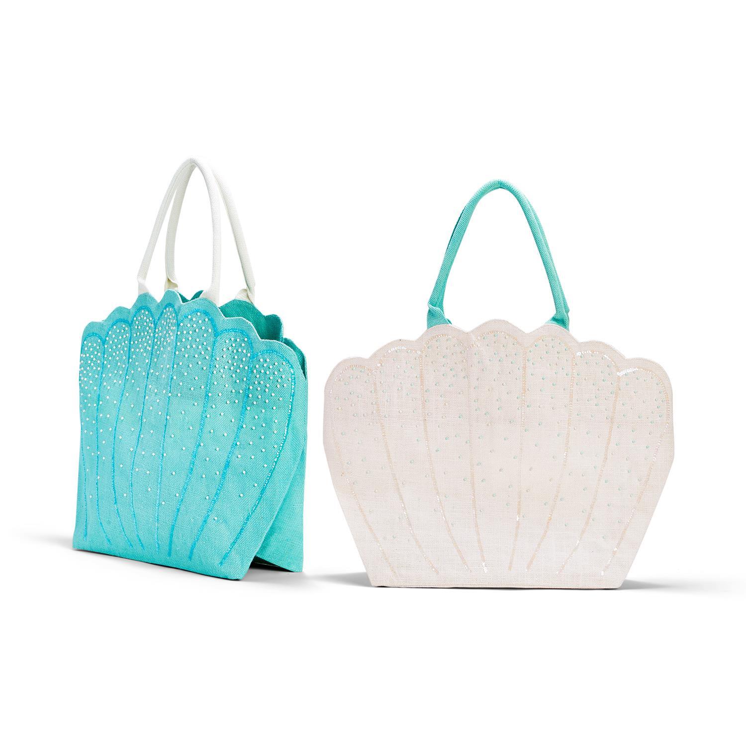 Seashell Hand-Beaded Tote Bag