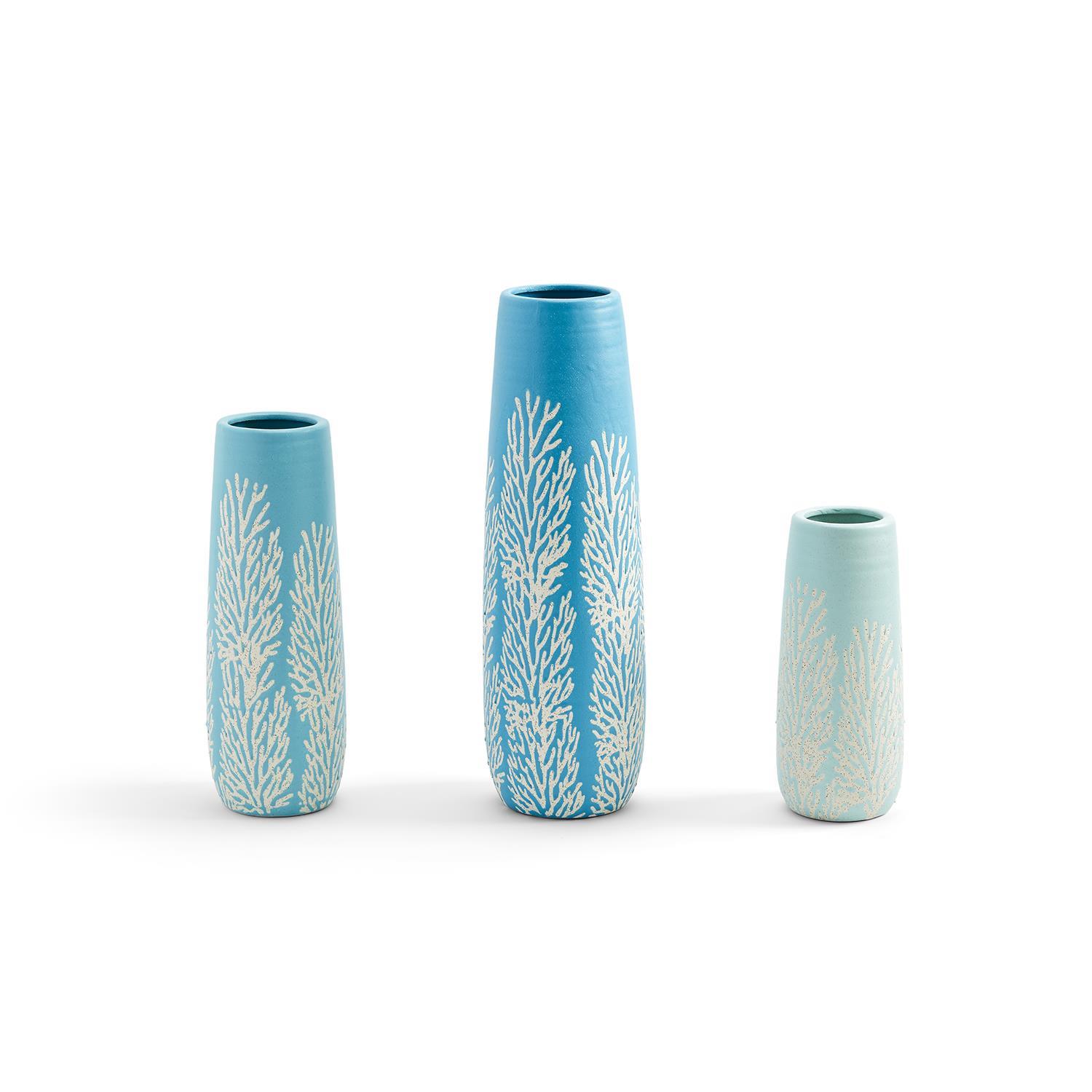 S/3 Coral Reef Vases Incl 3 Sizes/Colors