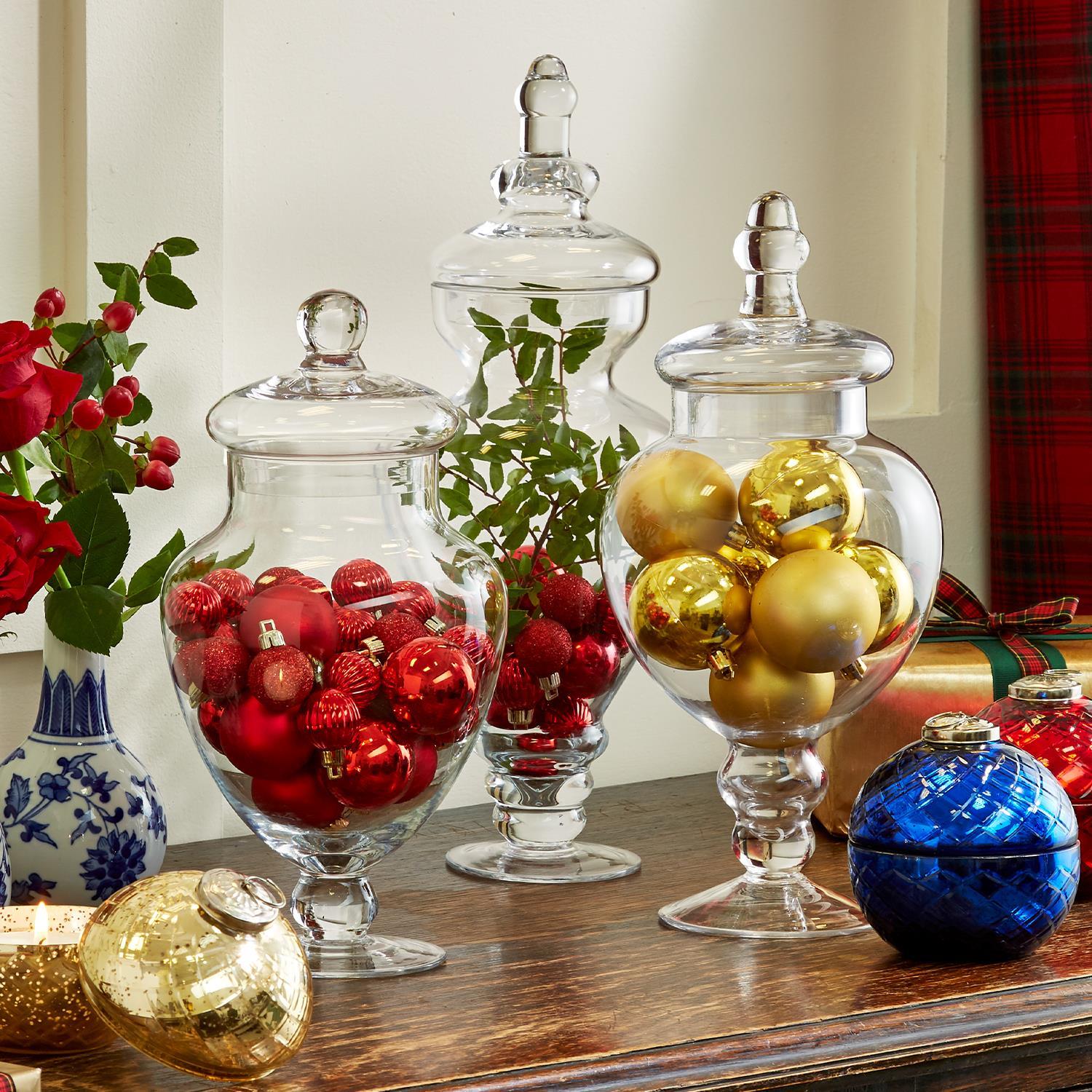 Set of 3 Glass Jars Incl 3 Styles/Sizes