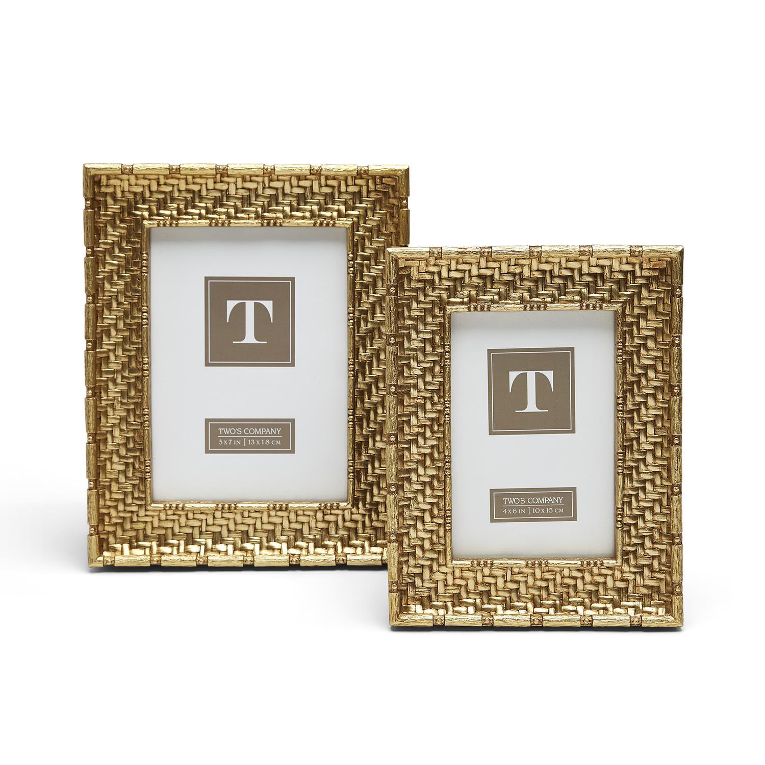 Gold Weave S/2 Photo Frame