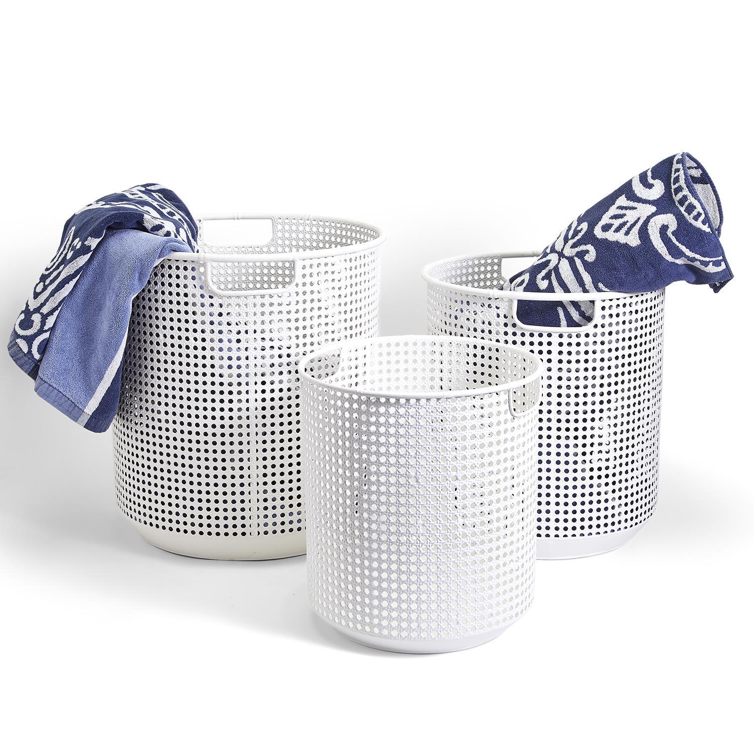 S/3 Cane Webbing Pattern Handled Baskets Includes 3 Sizes