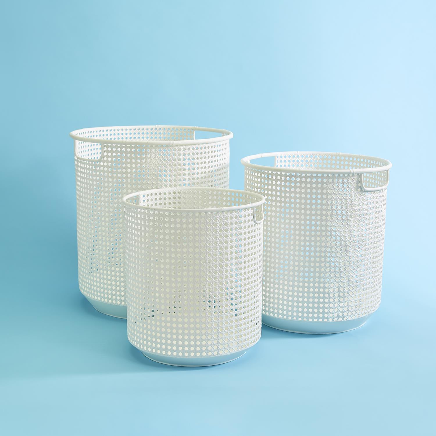 S/3 Cane Webbing Pattern Handled Baskets Includes 3 Sizes