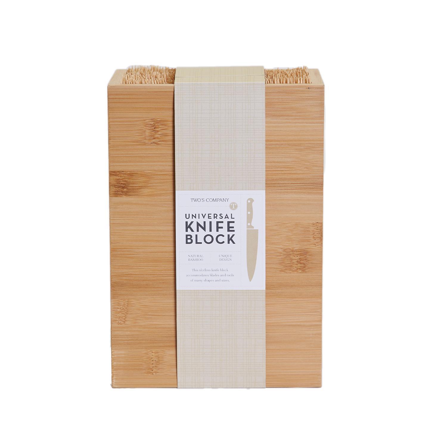 Universal Knife Block / Holder with Bamboo Stick Bristles