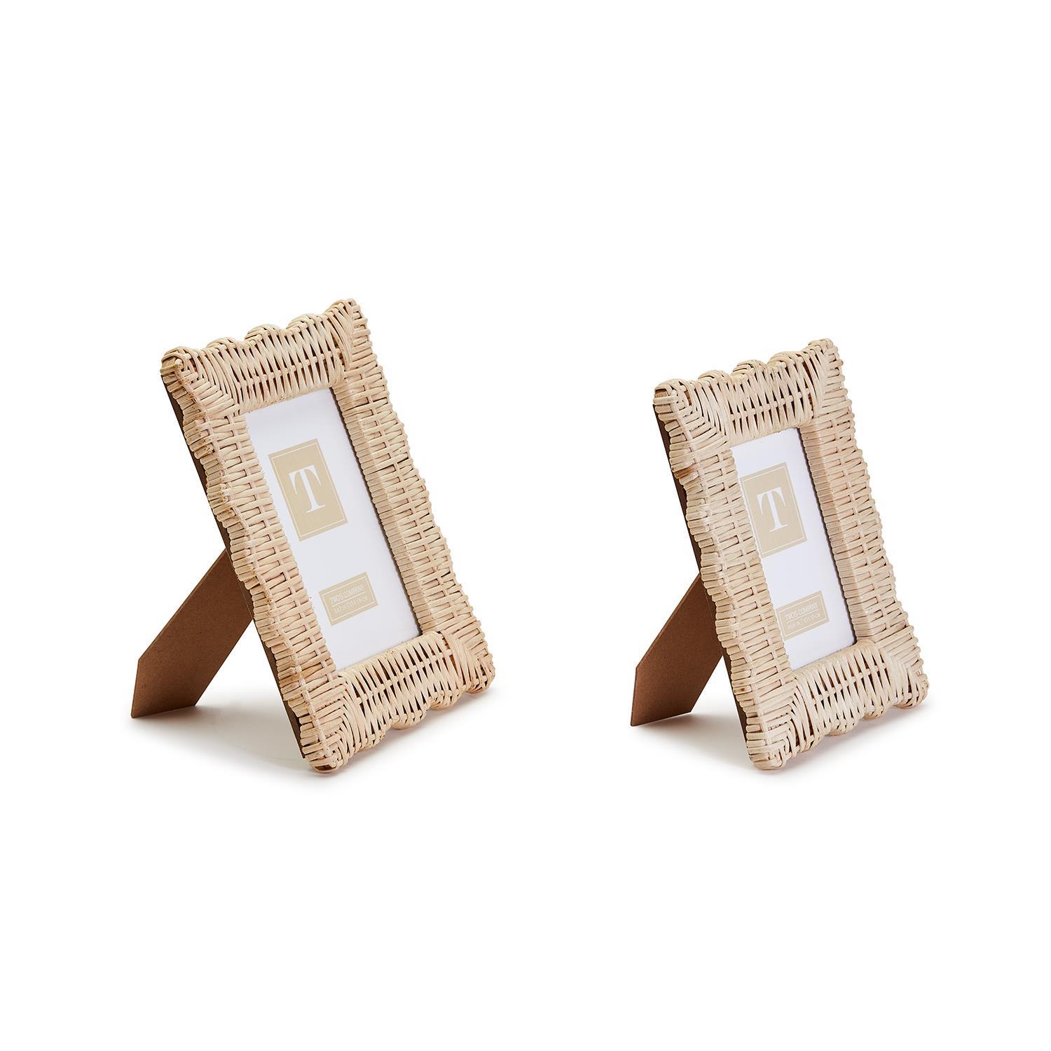 S/2 Wicker Weave Photo Frame