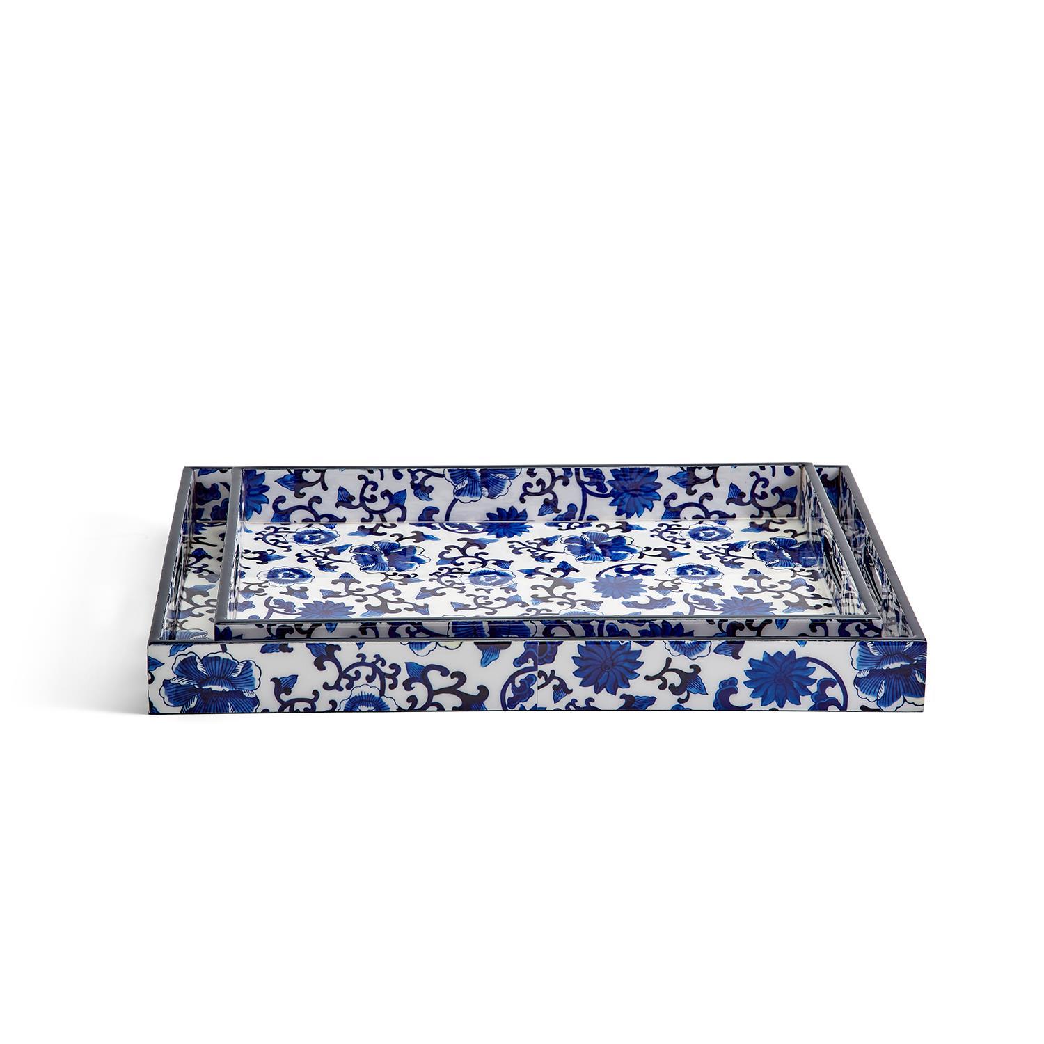 Blue Willow S/2 Rectangle Trays