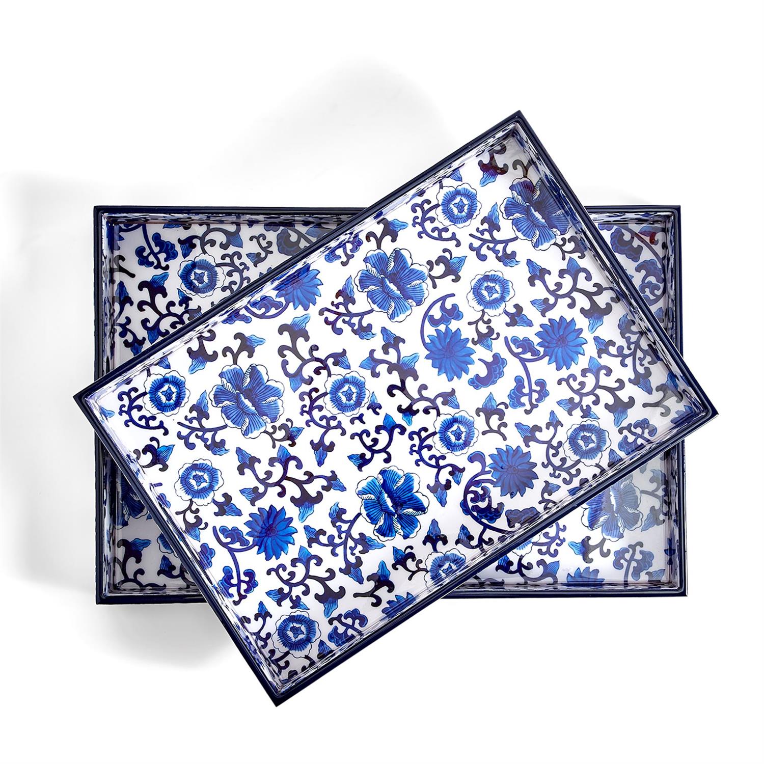Blue Willow S/2 Rectangle Trays