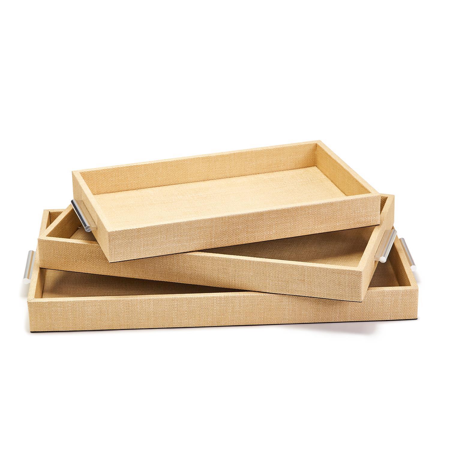 S/3 Terra Cane Gallery Tray