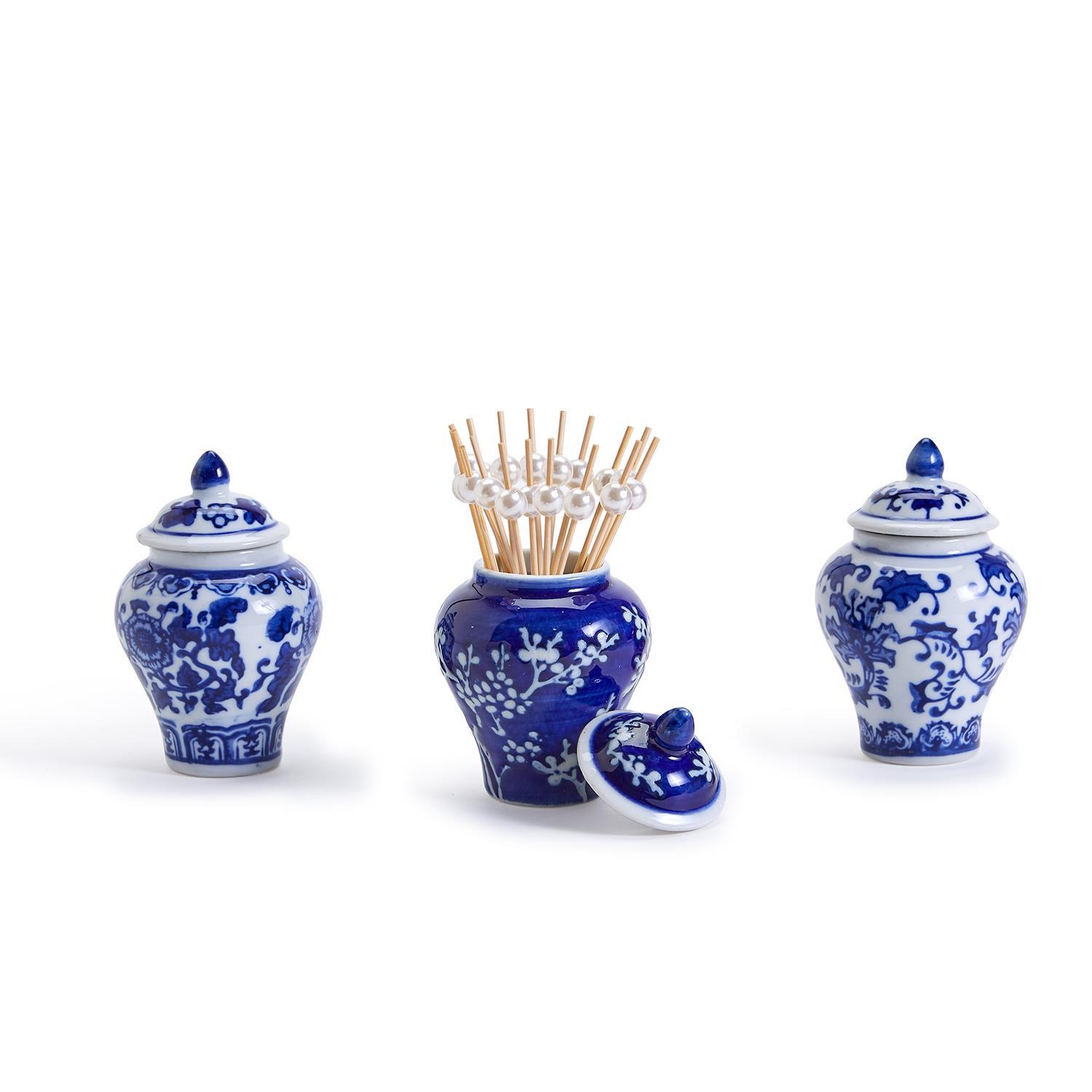 Mini Ginger Jar with Picks Asst 3 Patterns