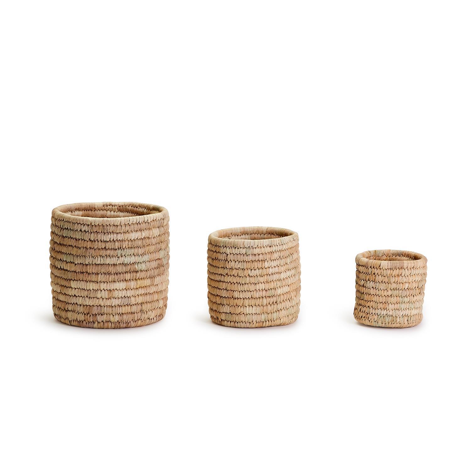 S/3 Hand-Woven Date Leaf Basket / Cachepot