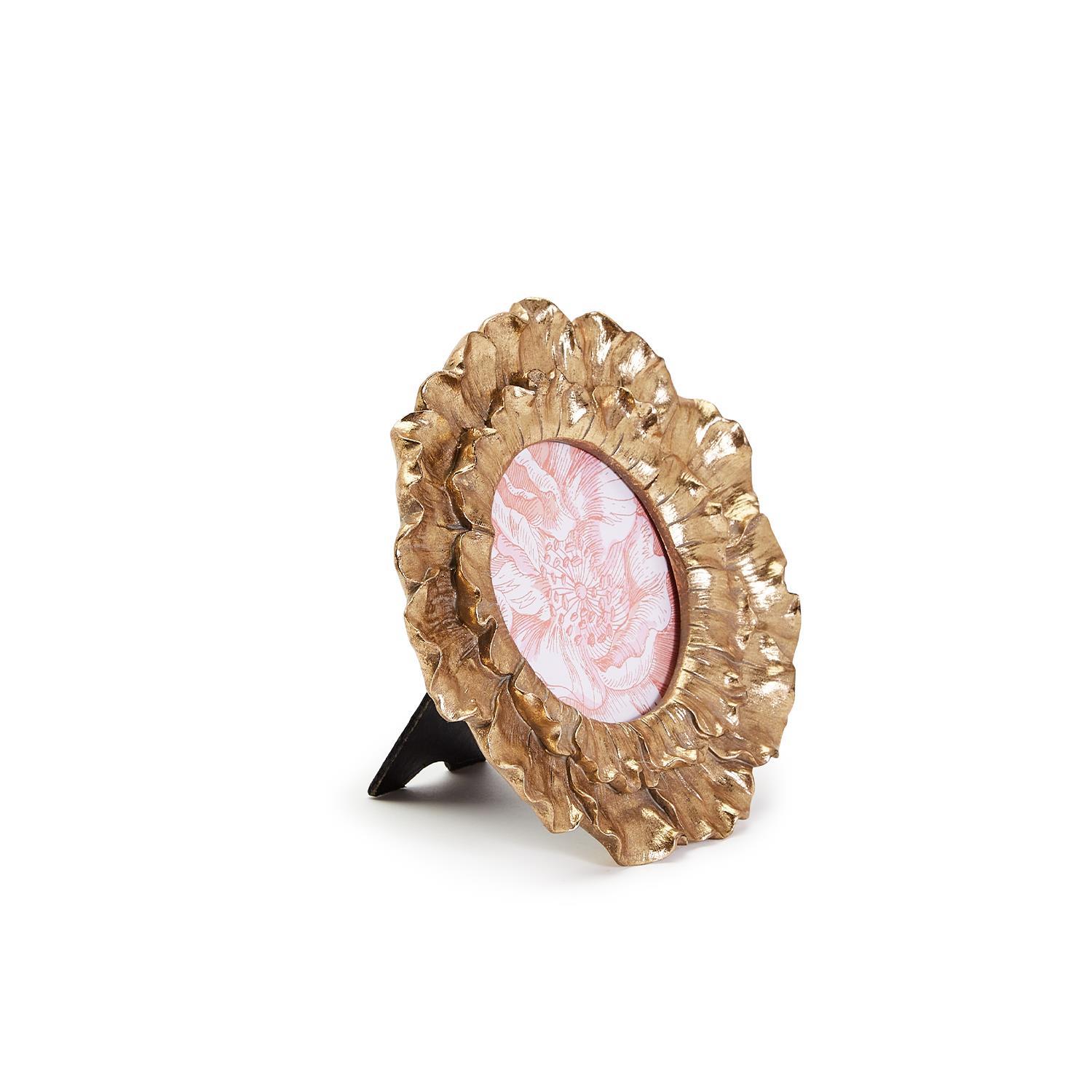 Fleur d'Or 4x4 Golden Flower Photo Frame