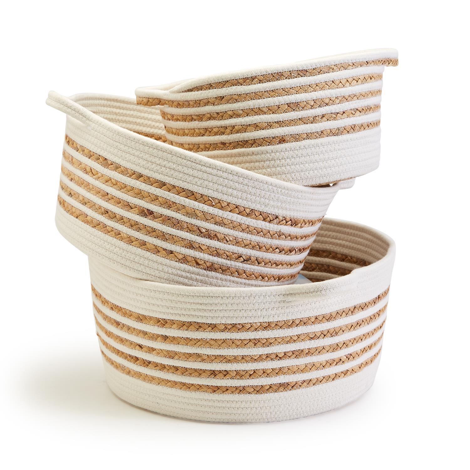 S/3 Spiral Cotton Rope Baskets