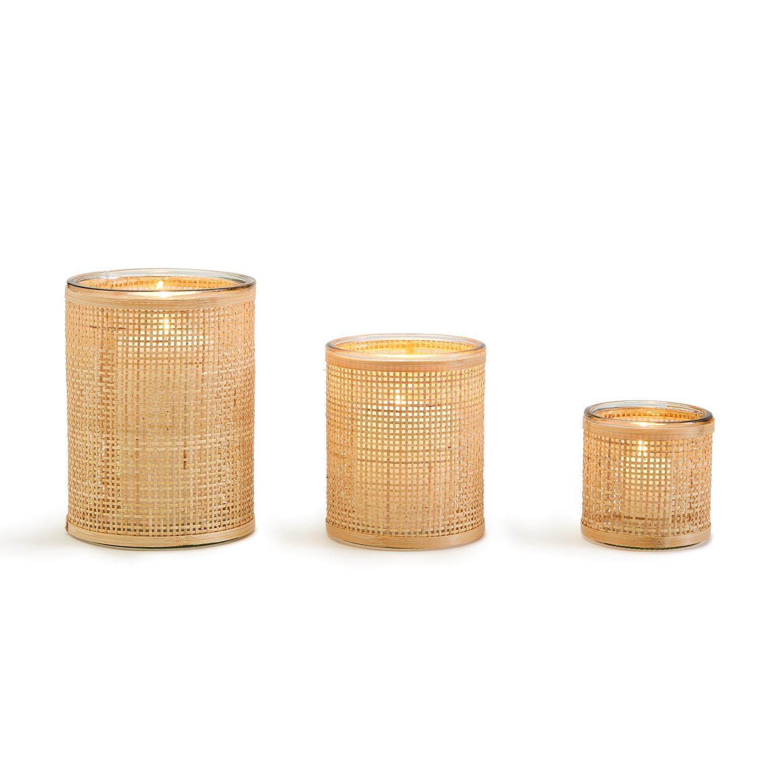 S/3 Weaved Rattan Wrapped Cachepot Incl 3 Sizes