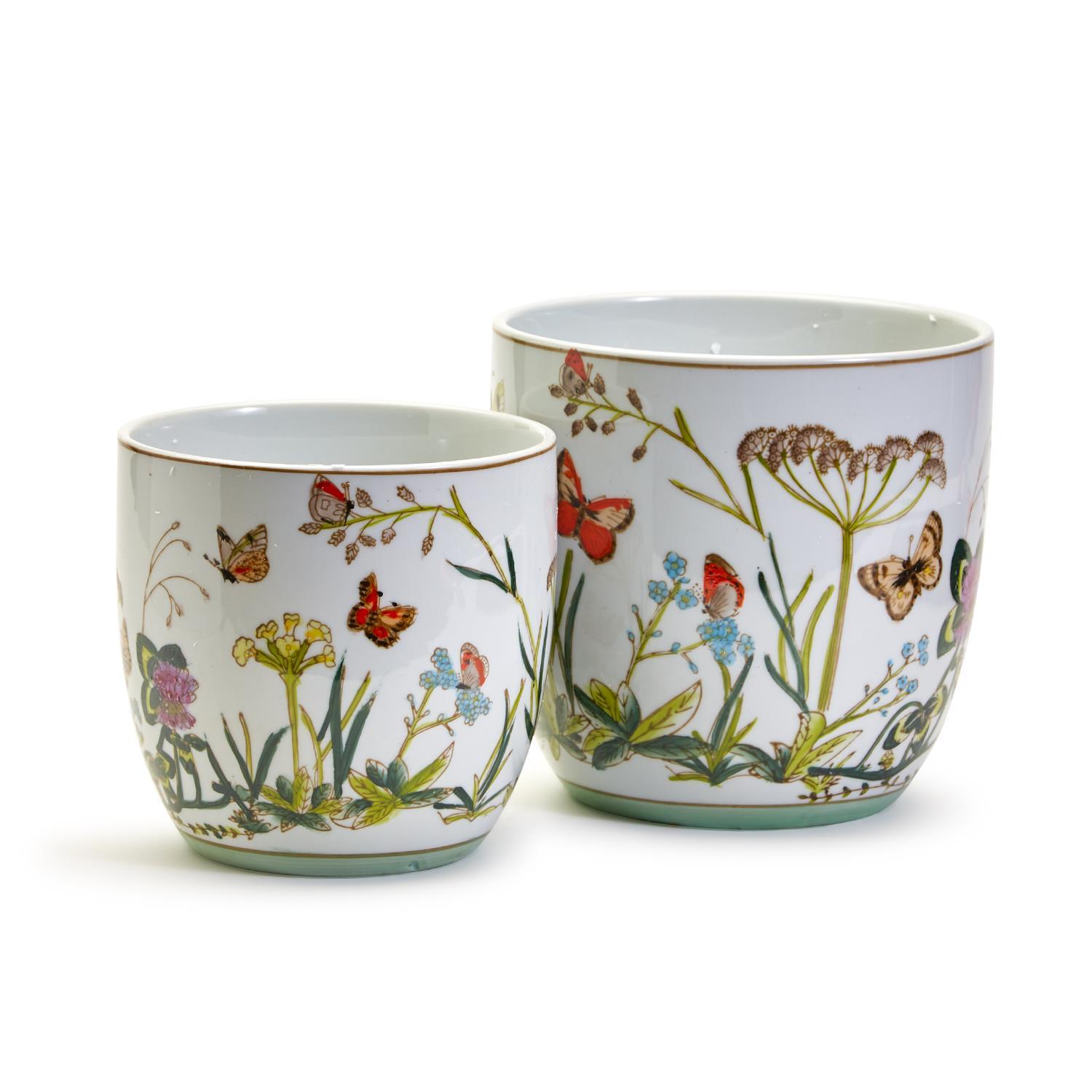 Butterfly Garden S/2 Cachepot / Planter