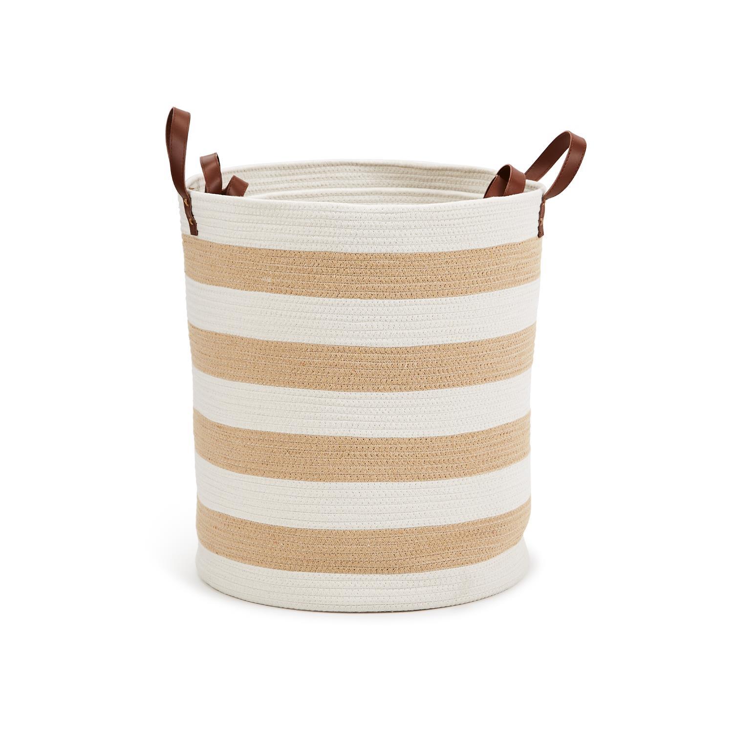 S/5 Natural Stripe Baskets