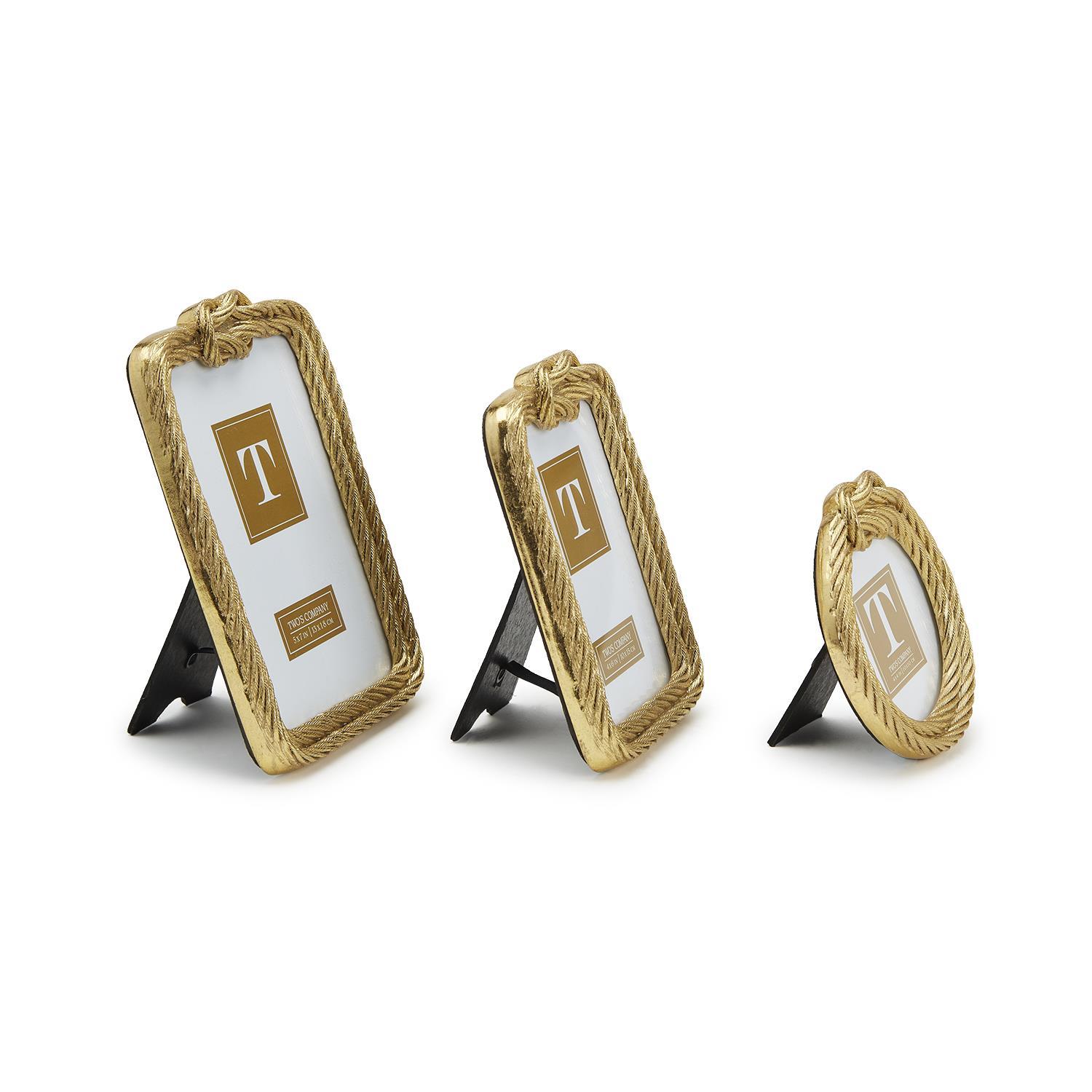 Golden Threads S/3 Top Knot Rope Photo Frame