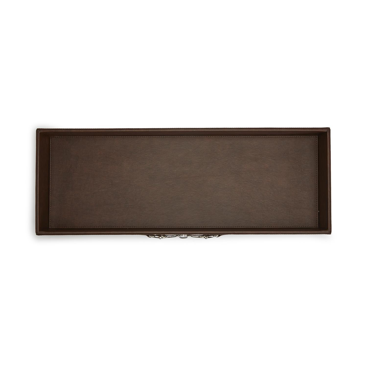 Horse Country Long Bar / Table Tray with Metal Horse Bit Accent