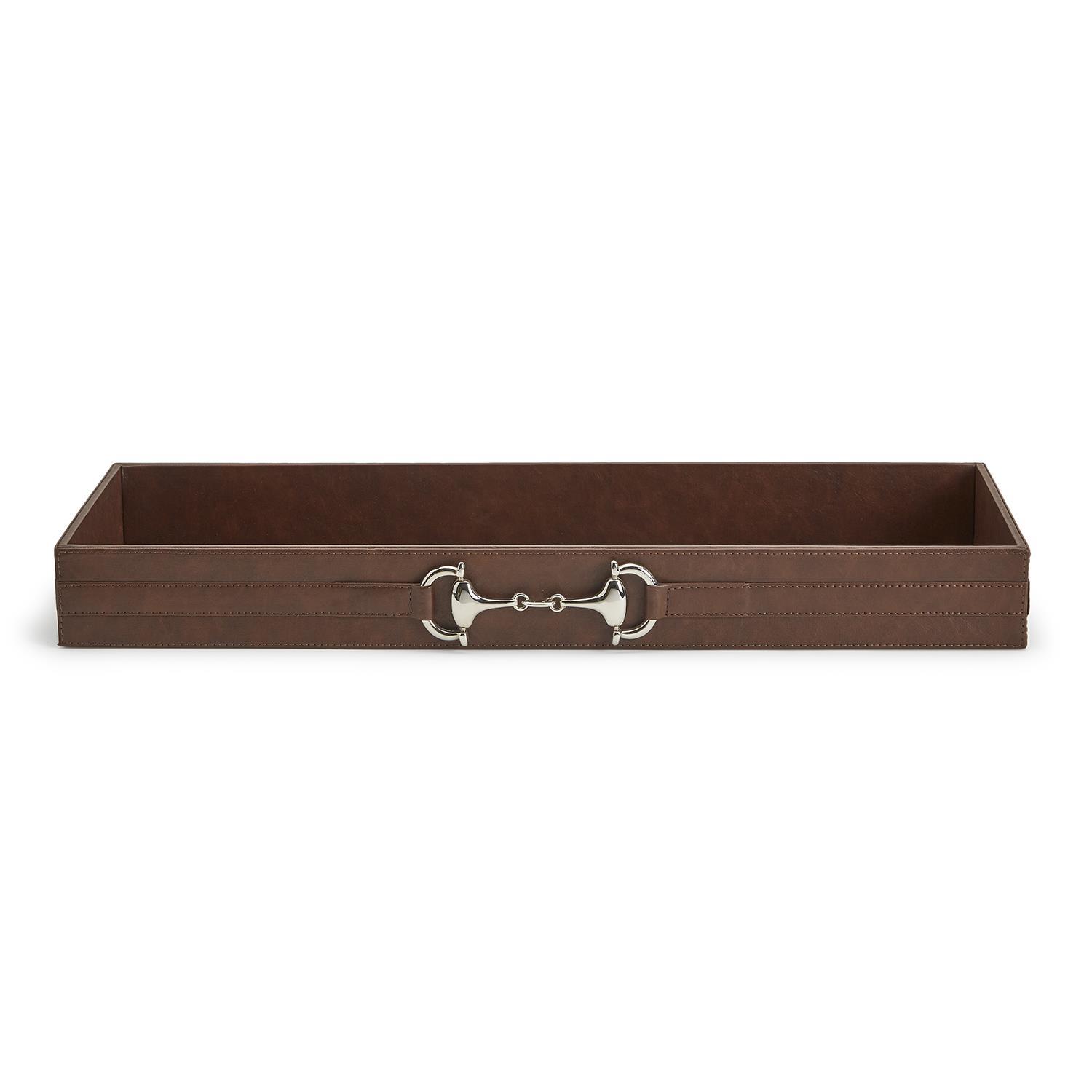 Horse Country Long Bar / Table Tray with Metal Horse Bit Accent