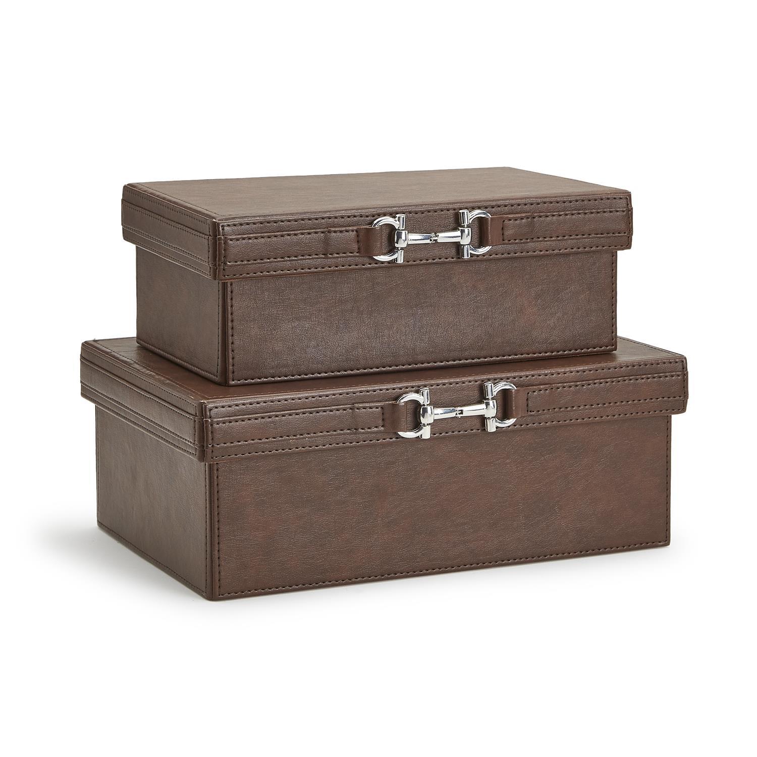 Horse Country Set of 2 Decorative Boxes with Horse Polished Bit Accent ...