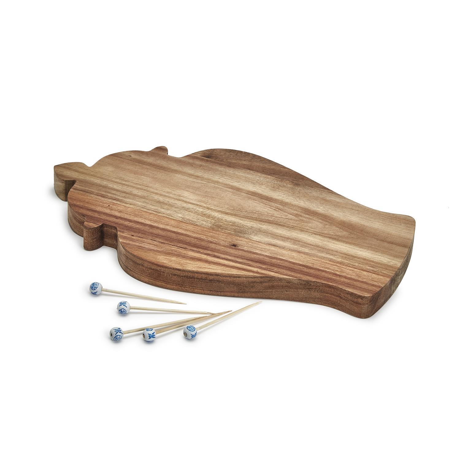 Ginger Jar Shaped Serving Board with 20 Cocktail Pick