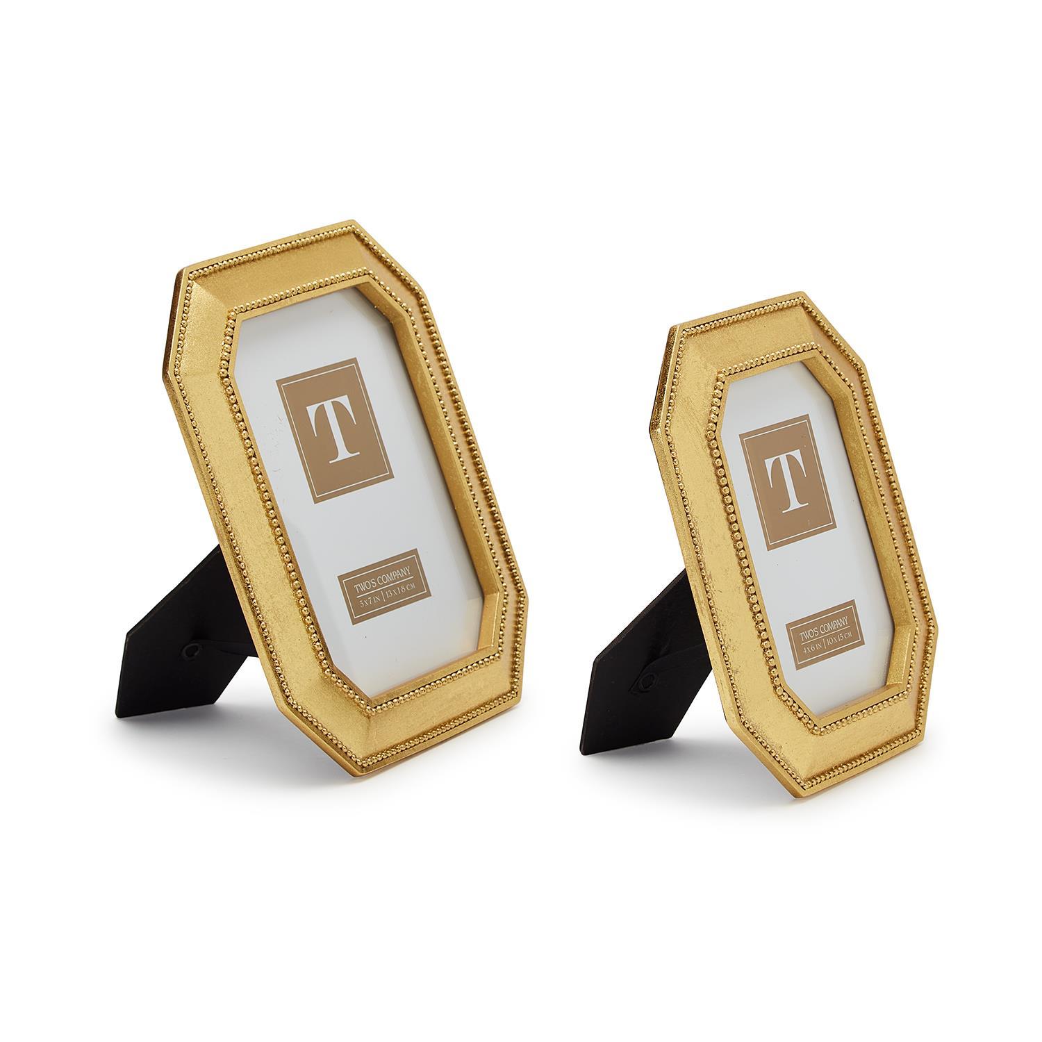 Beads of Gold S/2 Photo Frame