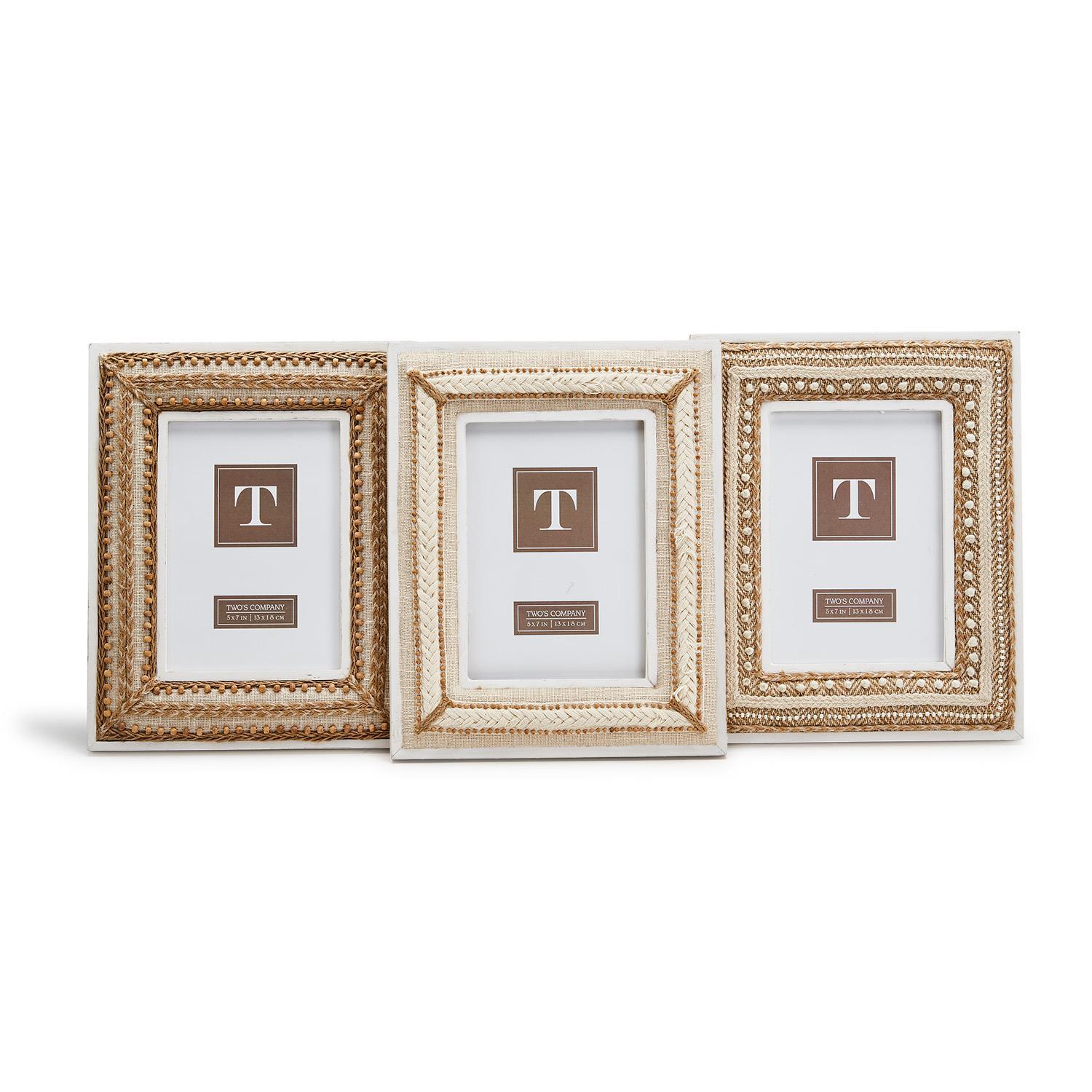 Natural Beaded 5x7 Photo Frame A/3 Styles