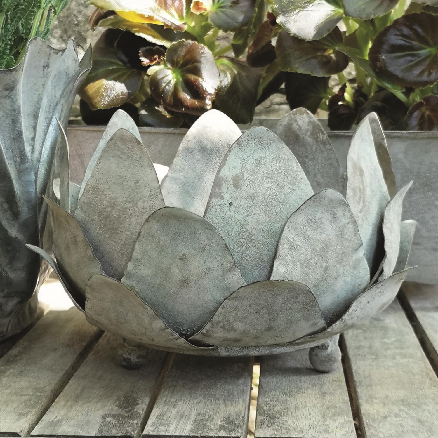 Artichoke Decorative Cachepot / Bowl with Antique Stone Finish