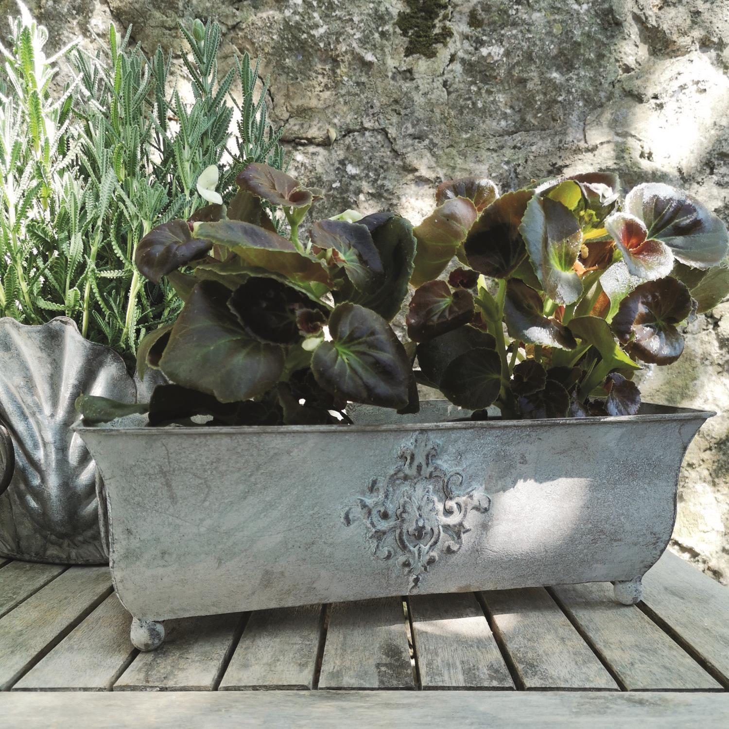 12" Vintage Planter with Antique Stone Finish