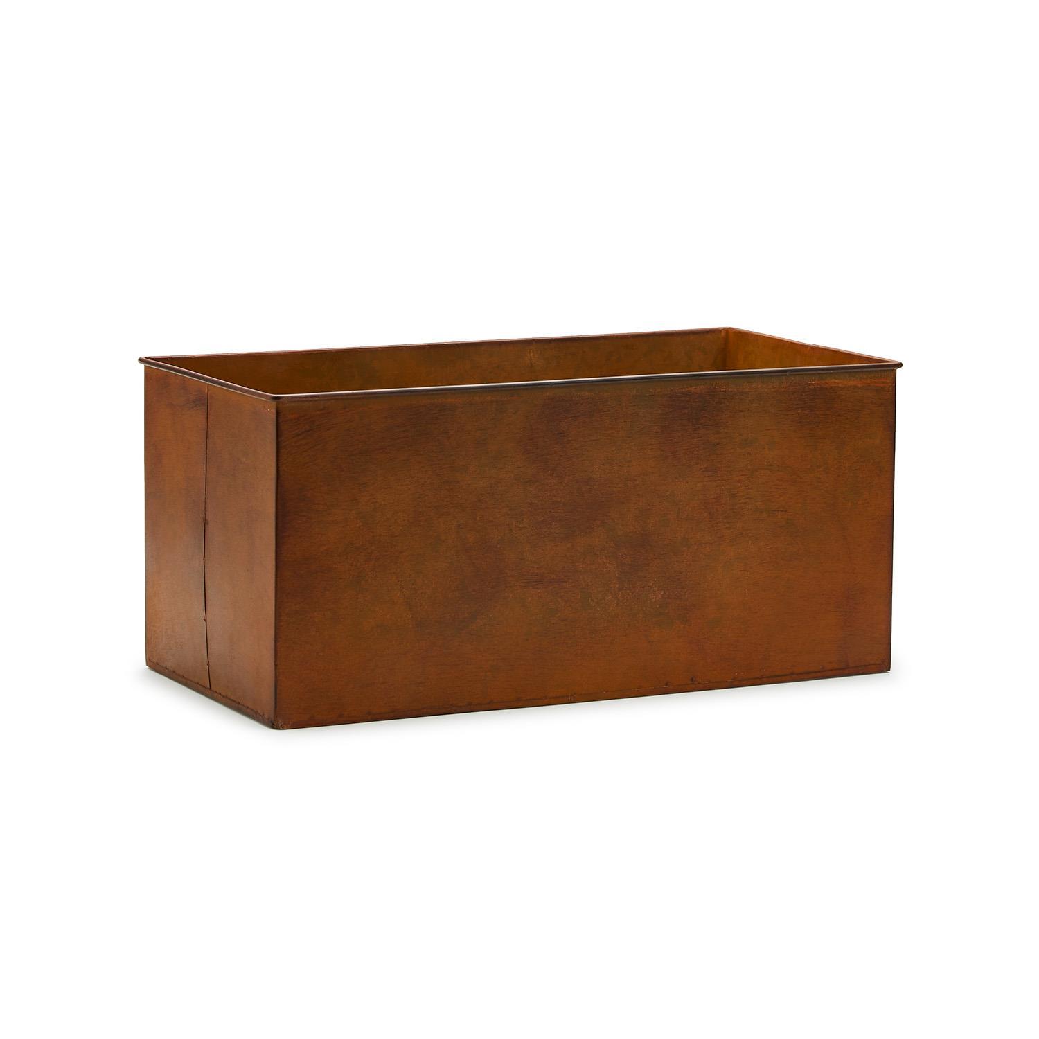 Set of 4 Window Box with Rusted Metal Finish