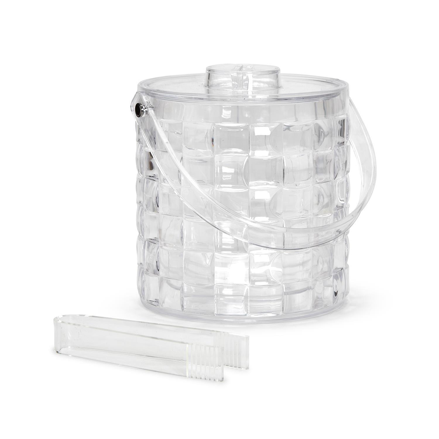 Cube Acrylic Ice Bucket with Tongs