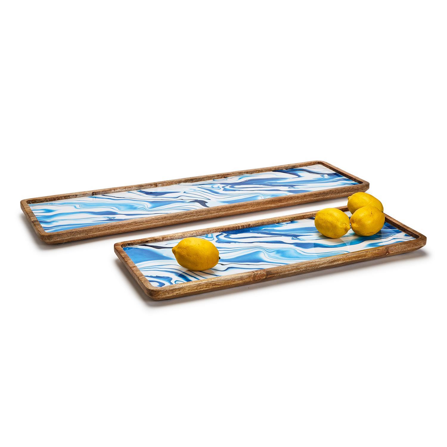 Aptware Blue S/2 Long Serving Tray / Platter