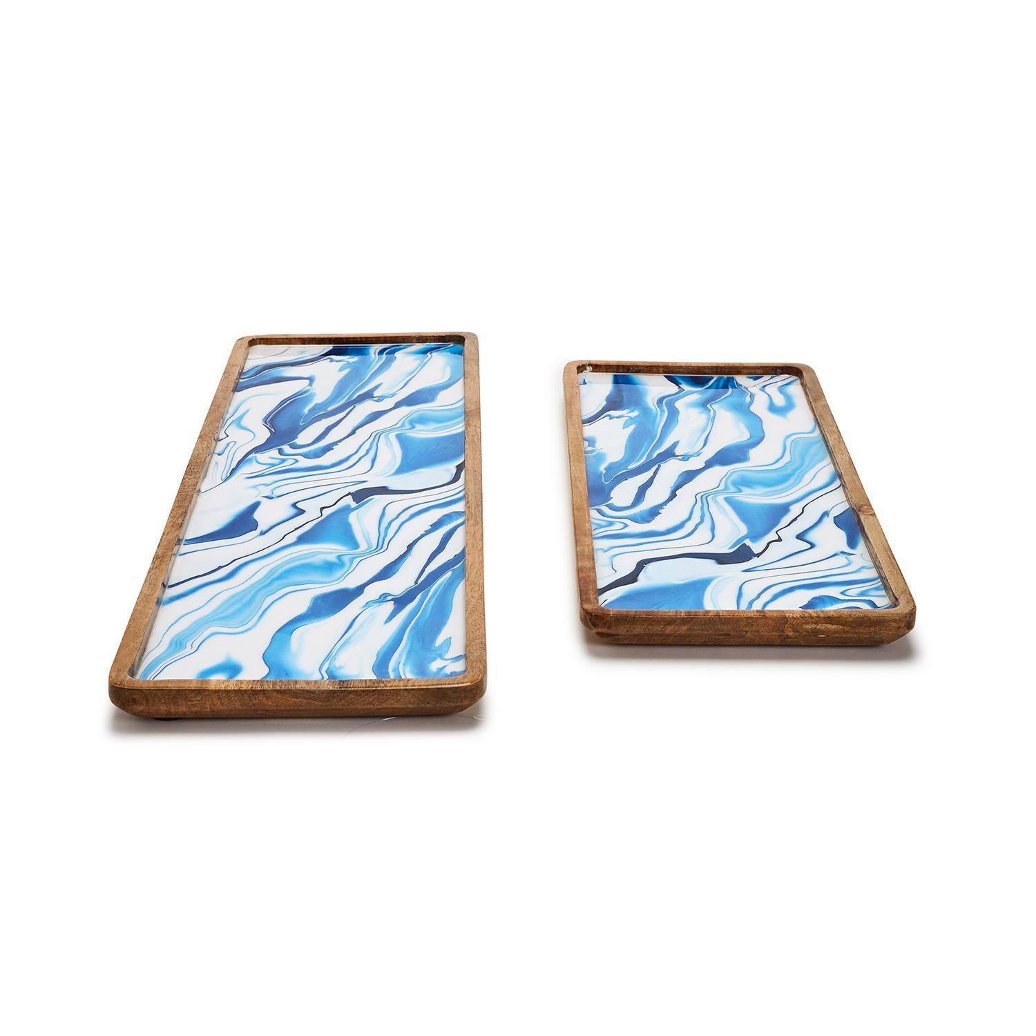 Aptware Blue S/2 Long Serving Tray / Platter