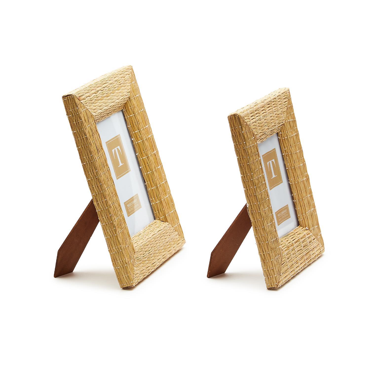 Woven Reeds S/2 Cane Photo Frames Includes 4x6 and 5x7