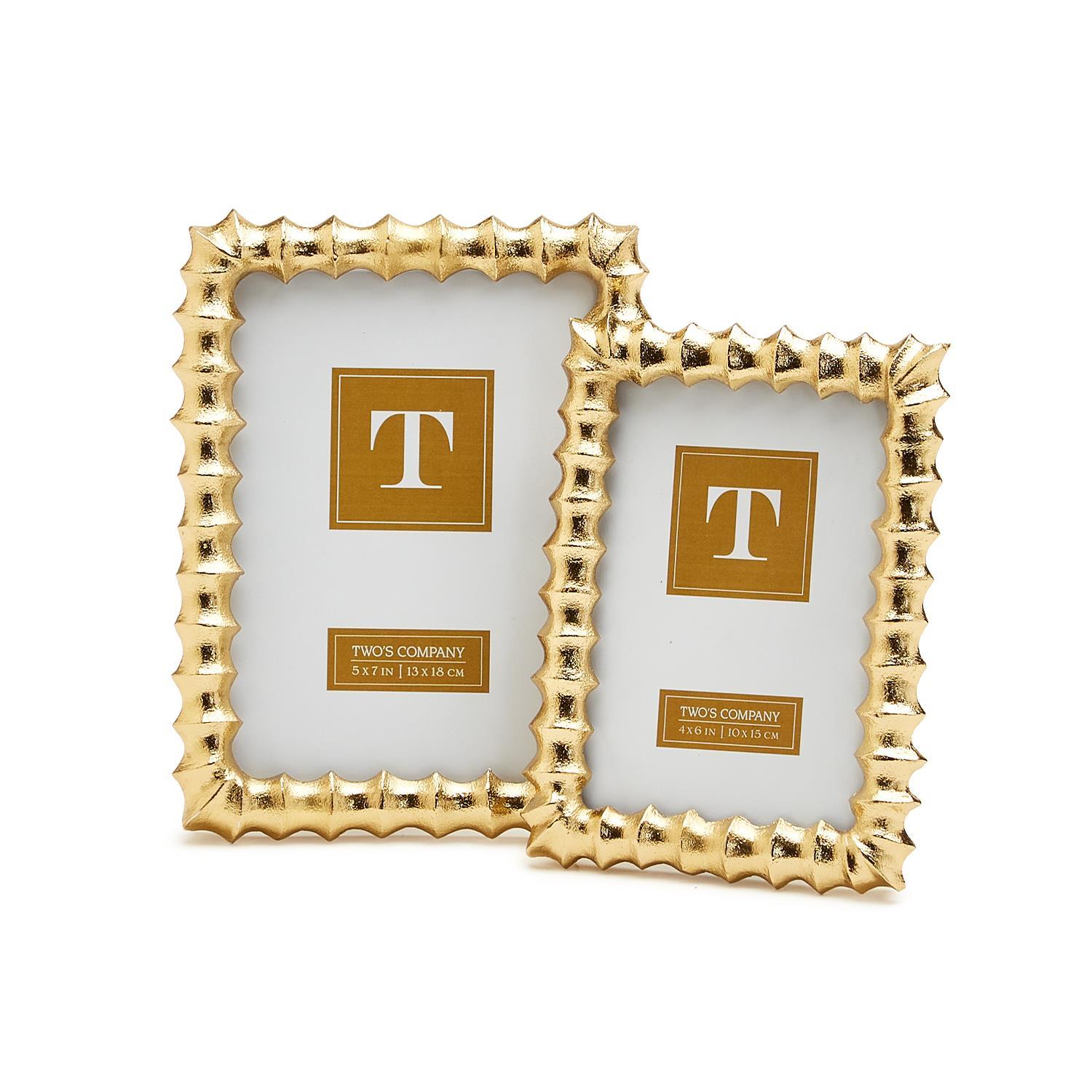 Gold Wave S/2 Photo Frame