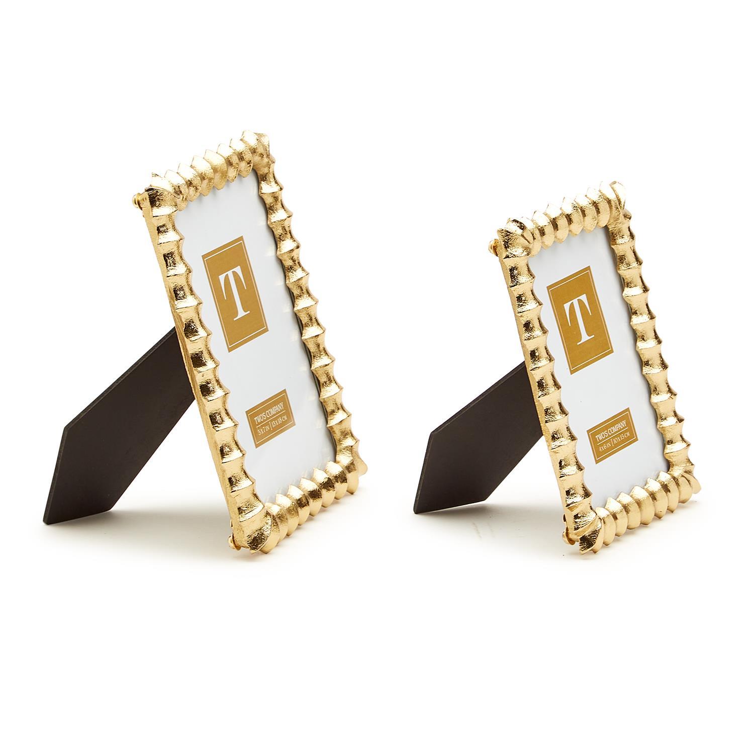 Gold Wave S/2 Photo Frame