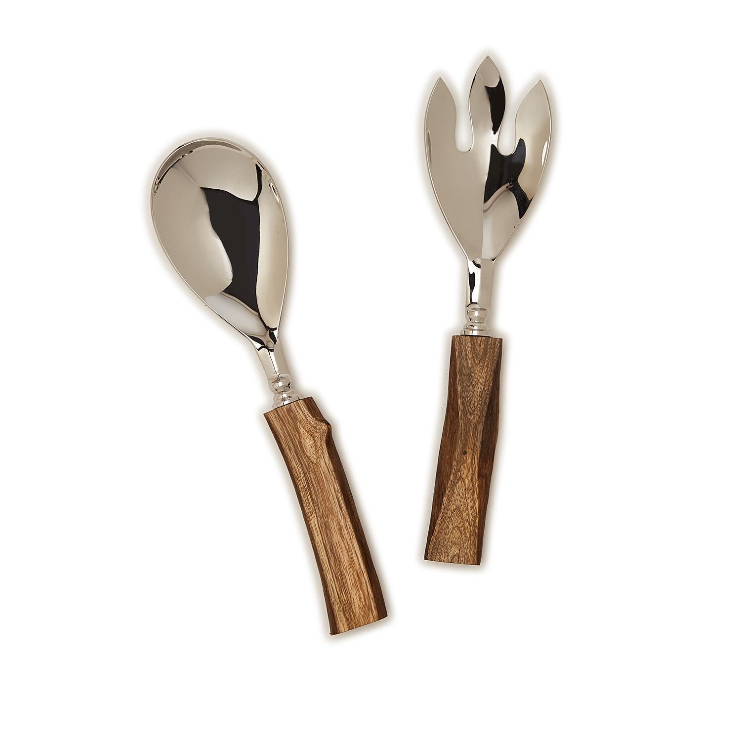 Good Wood Set of 2 Natural Edge Handle Servers in Gift Box