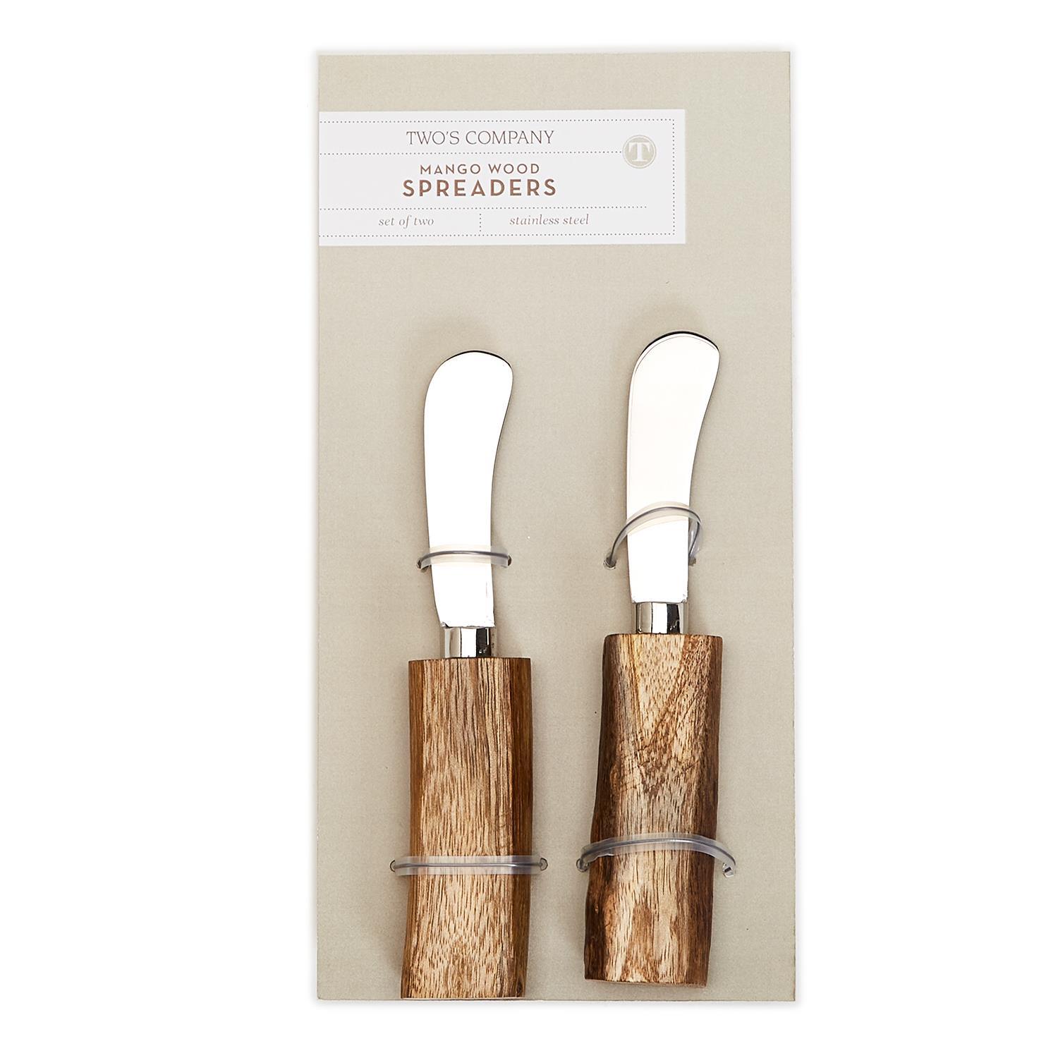Good Wood Set of 2 Natural Edge Handle Spreaders on Gift Card