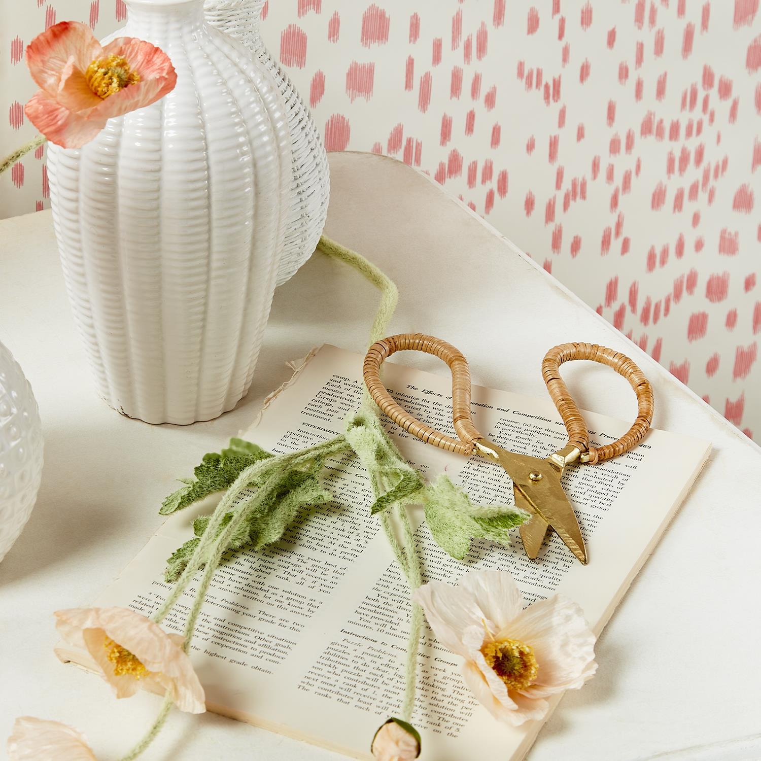 S/2 Cane Wrapped Gold Scissors