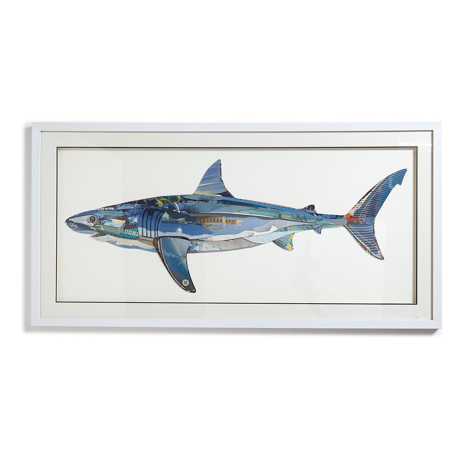 Shark Paper Collage Fish Wall Art